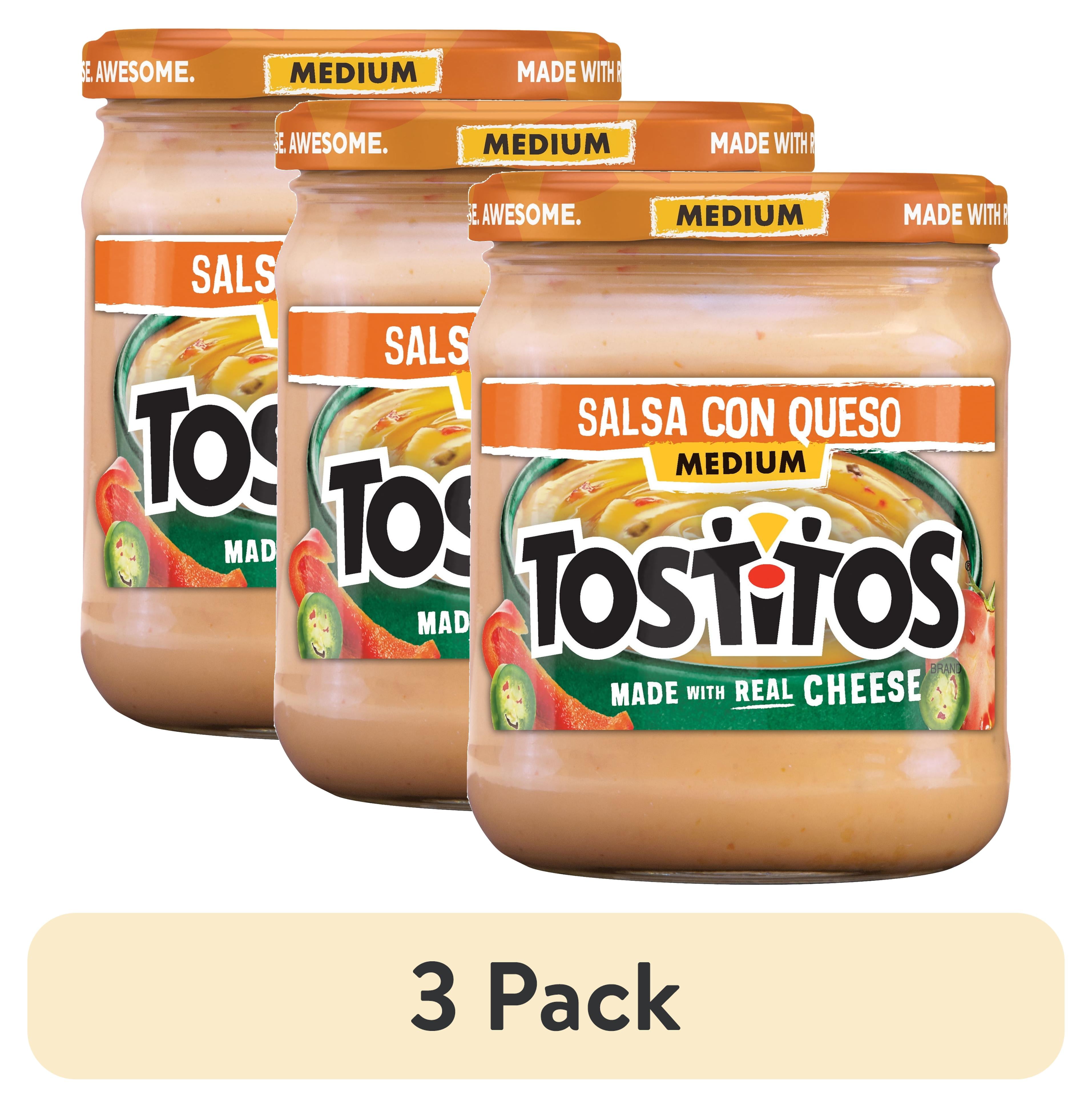 (3 pack) Tostitos Salsa Medium Salsa Con Queso Spread, 15 Ounce Jar Shelf-Stable - Walmart.com