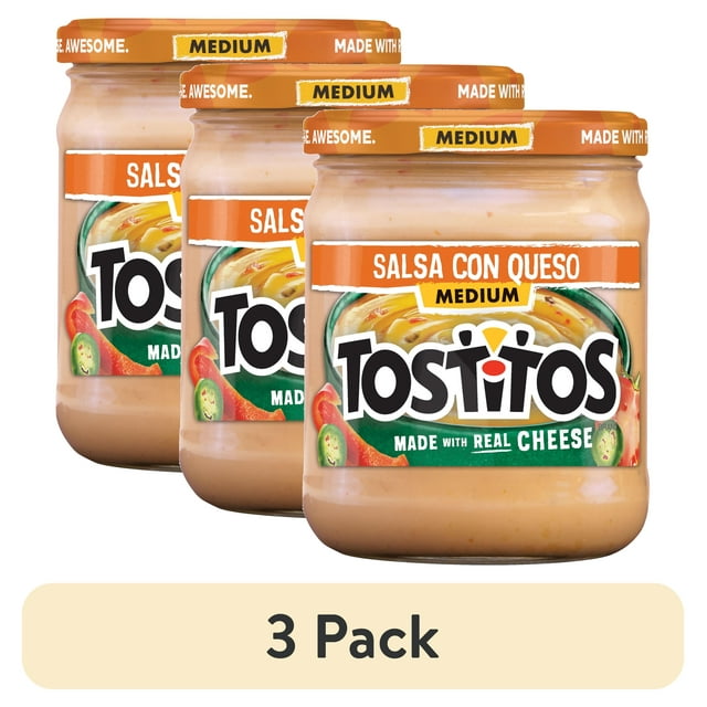 (3 pack) Tostitos Salsa Medium Salsa Con Queso Spread, 15 Ounce Jar ...