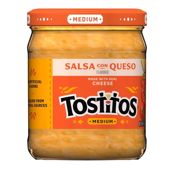 Tostitos, Salsa Medium Salsa Con Queso, 15 oz Jar with Real Cheese ...