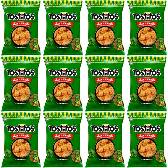 Sabritas Tostitos Salsa Verde Chips, 25 Pack, Full Flavor Tortilla ...