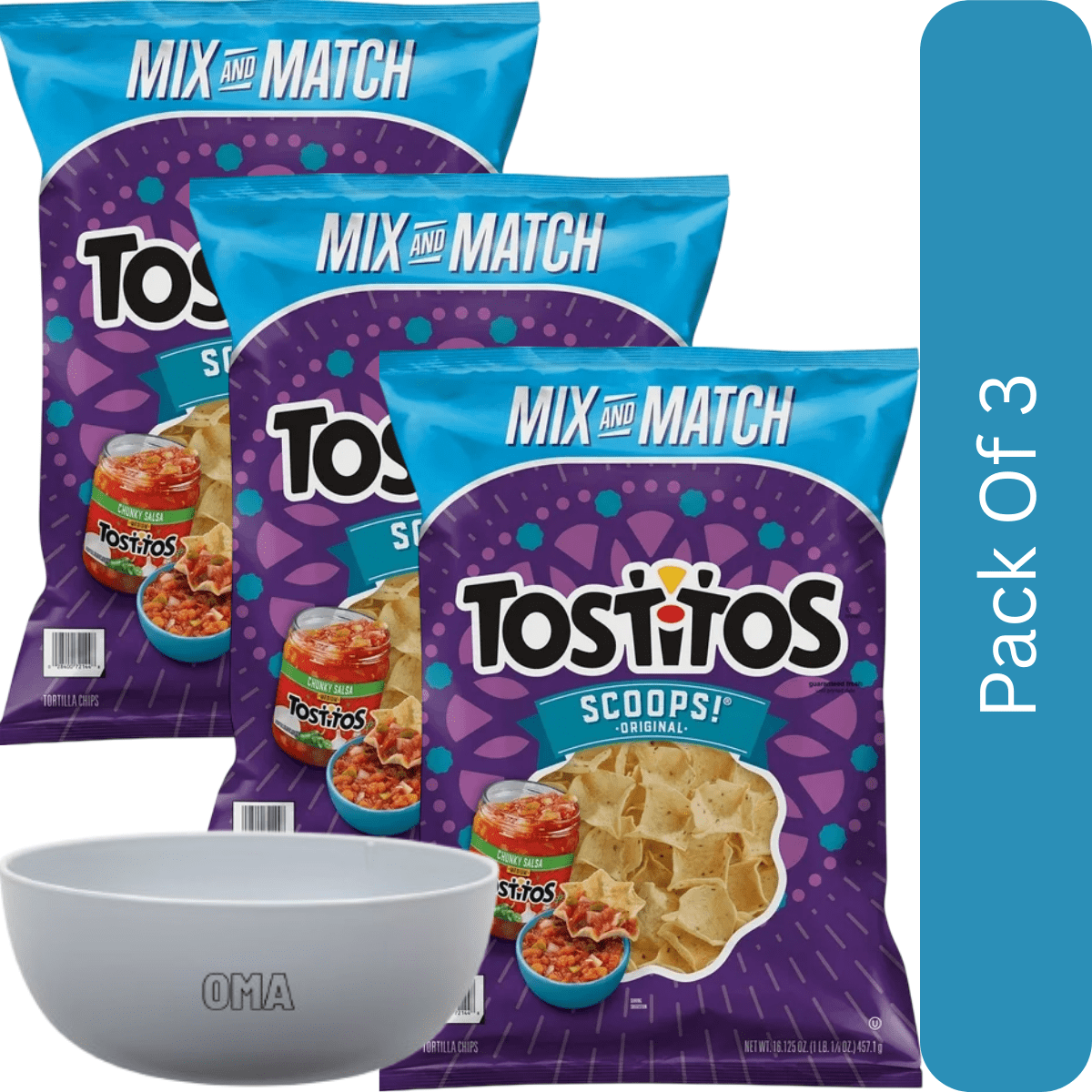 Tostitos Scoops Original Tortilla Chips, 16.125 oz-3pk,With Olive White ...