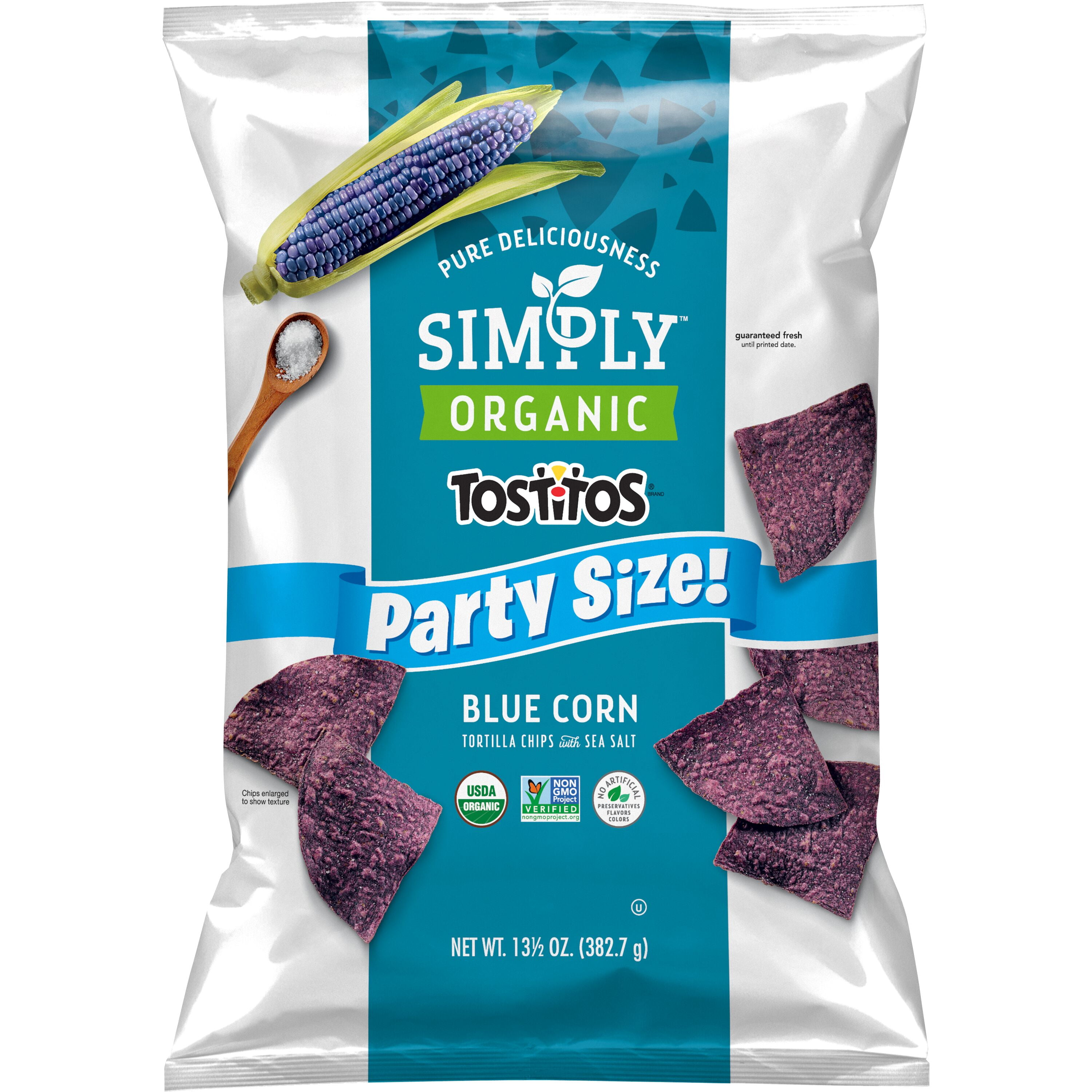 Tostitos Simply Organic Non-GMO Blue Corn Tortilla Chips, 13.5 oz ...