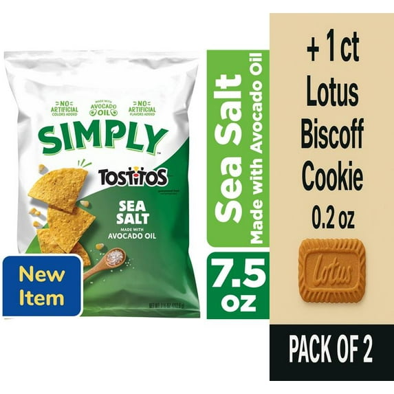 Tostitos Simply Tortilla Chips Sea Salt Made With Avocado Oil 7.5 oz ...