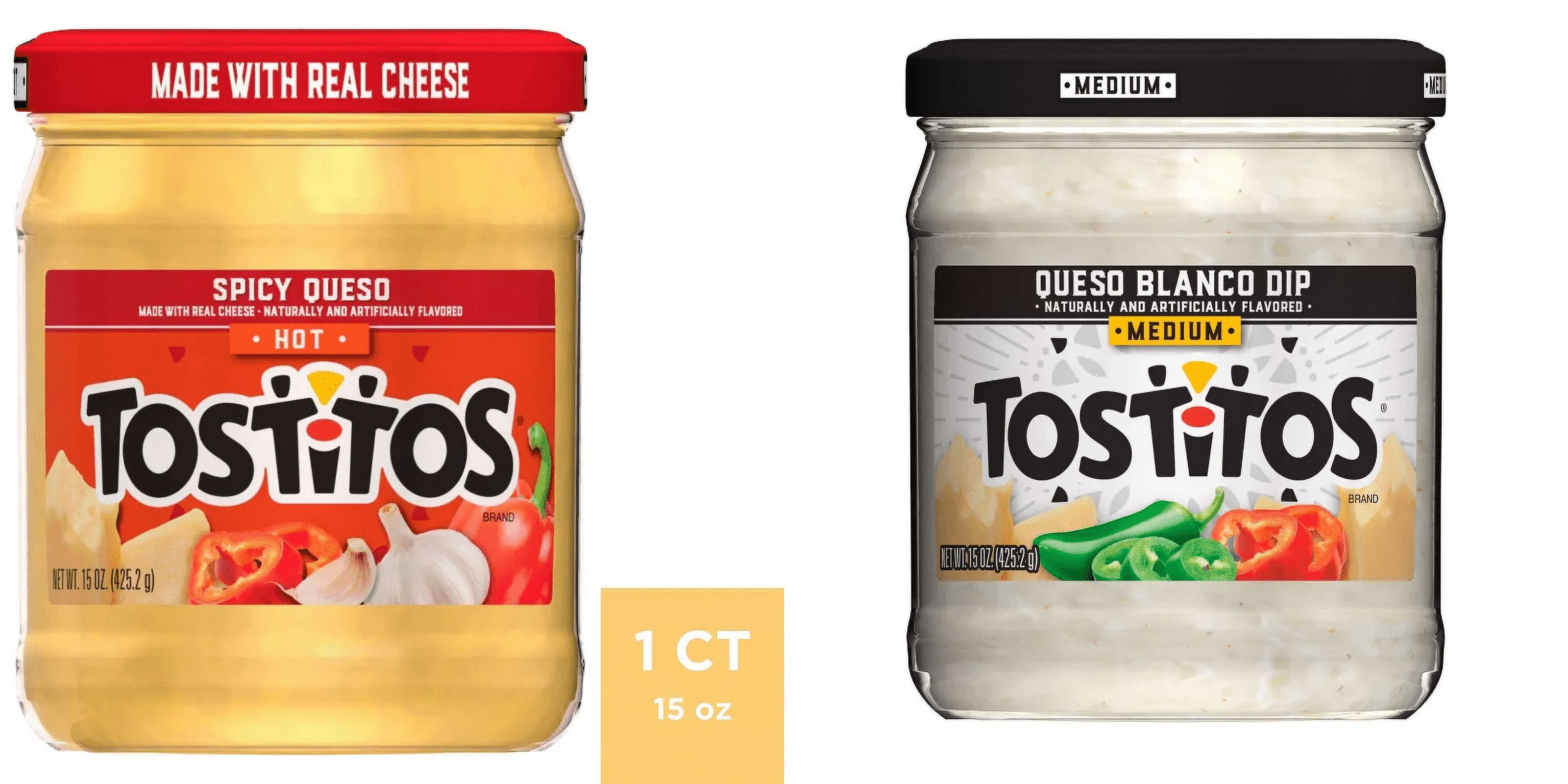 Tostitos Spicy Queso Dip -15oz - Tostitos Queso Blanco Dip - 15oz PACK OF 1 - Walmart.com