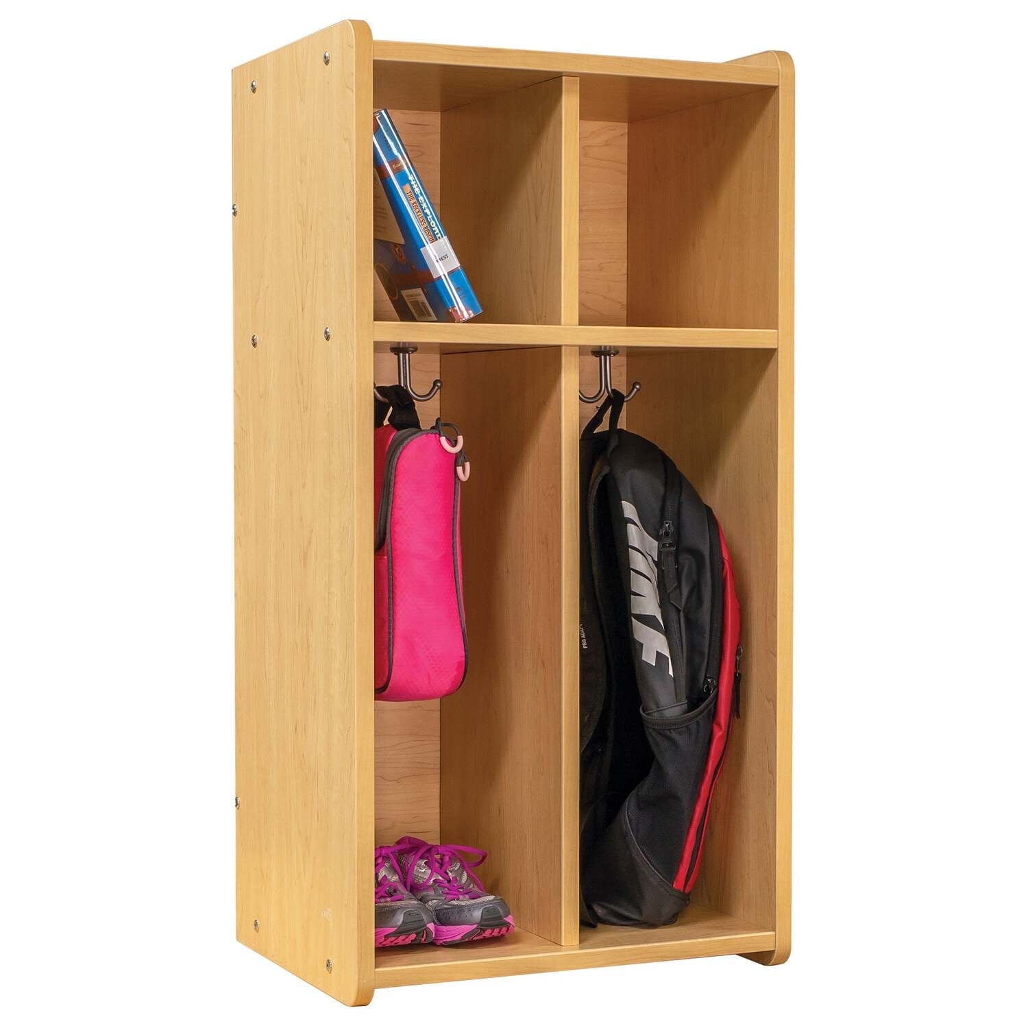Tot Mate 2-Section Wall Locker Storage, Cubby Storage with Coat Hooks ...