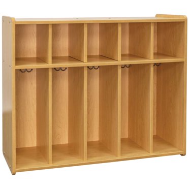Tot Mate School Age Floor Locker with 10 Cubbies & Locking Cabinet ...