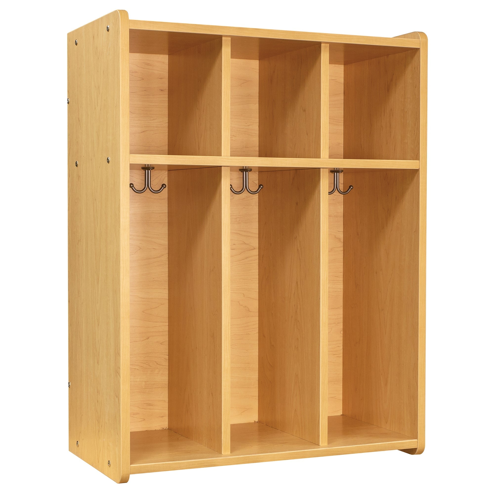 Tot Mate Children's 3-Section Wood Wall Locker with Cubbies & Coat ...