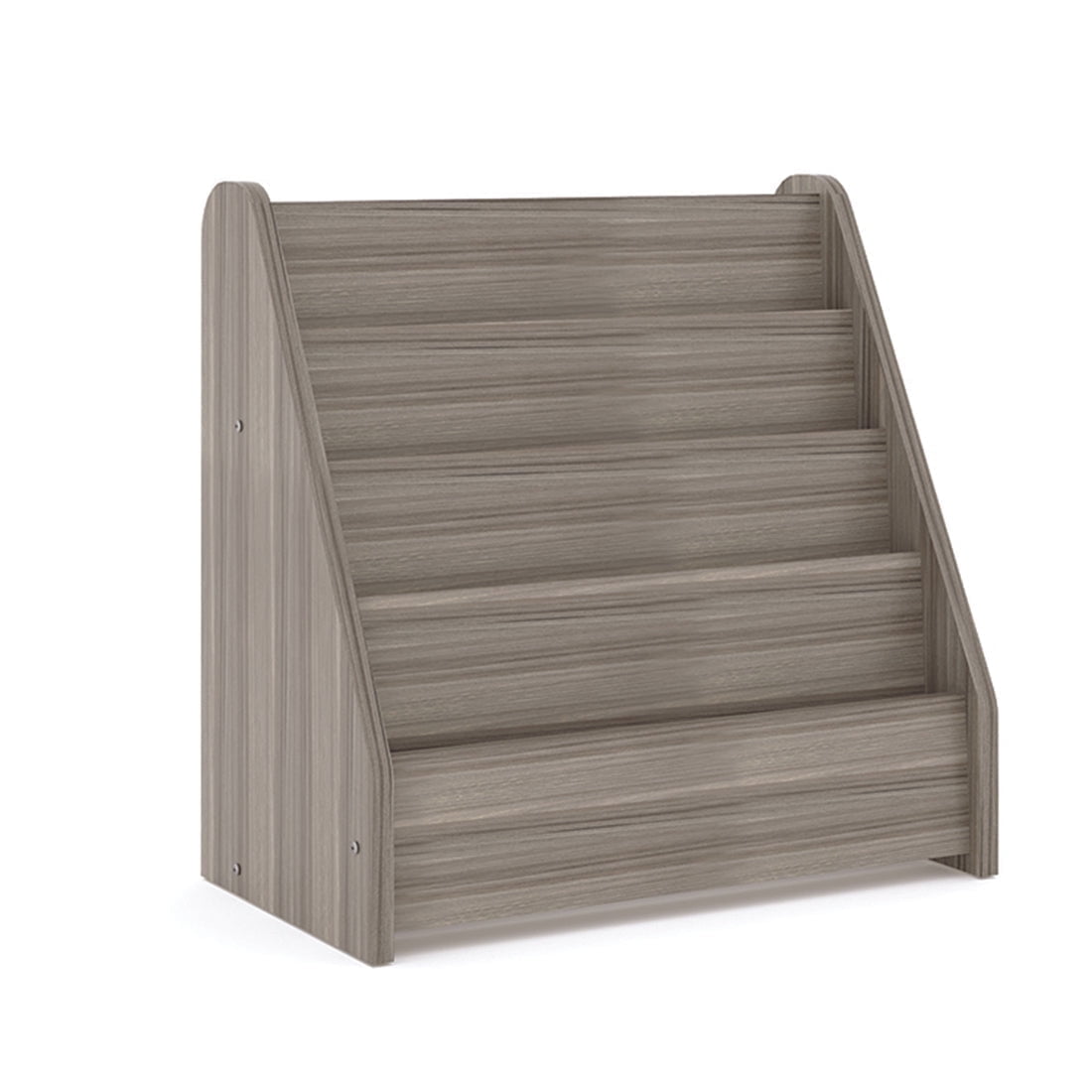 Tot Mate Children's Bookshelf, 4 Shelf Tiered Book Display, Gray, 24"W ...