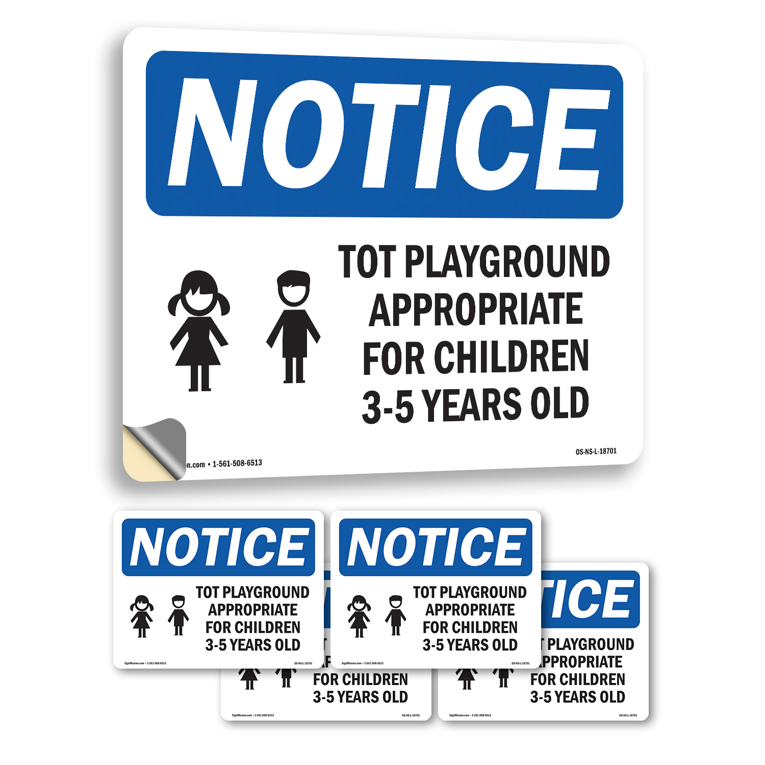 Tot Playground Appropriate For With Symbol OSHA Notice Vinyl Decal ...
