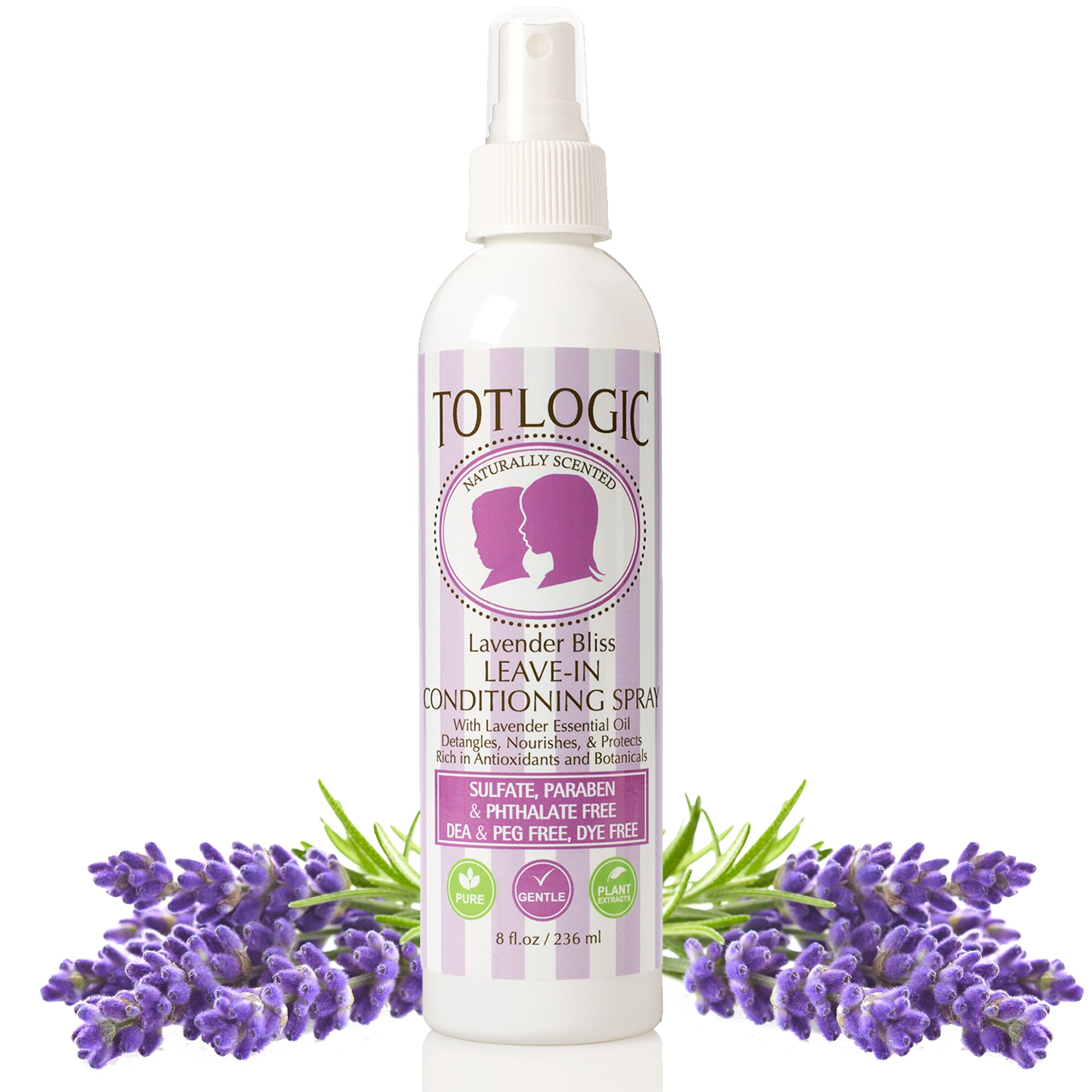 TotLogic Lavender Bliss Leave-In Hair Conditioning Spray - Detangles ...