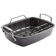 Total 11 qt. in Black, Steel, Roasting Pan with Rack - Walmart.com