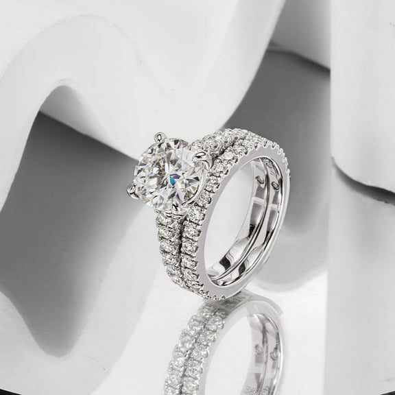 2 Carat Moissanite Wedding Ring Set for Women D Color VVS1 Oval ...