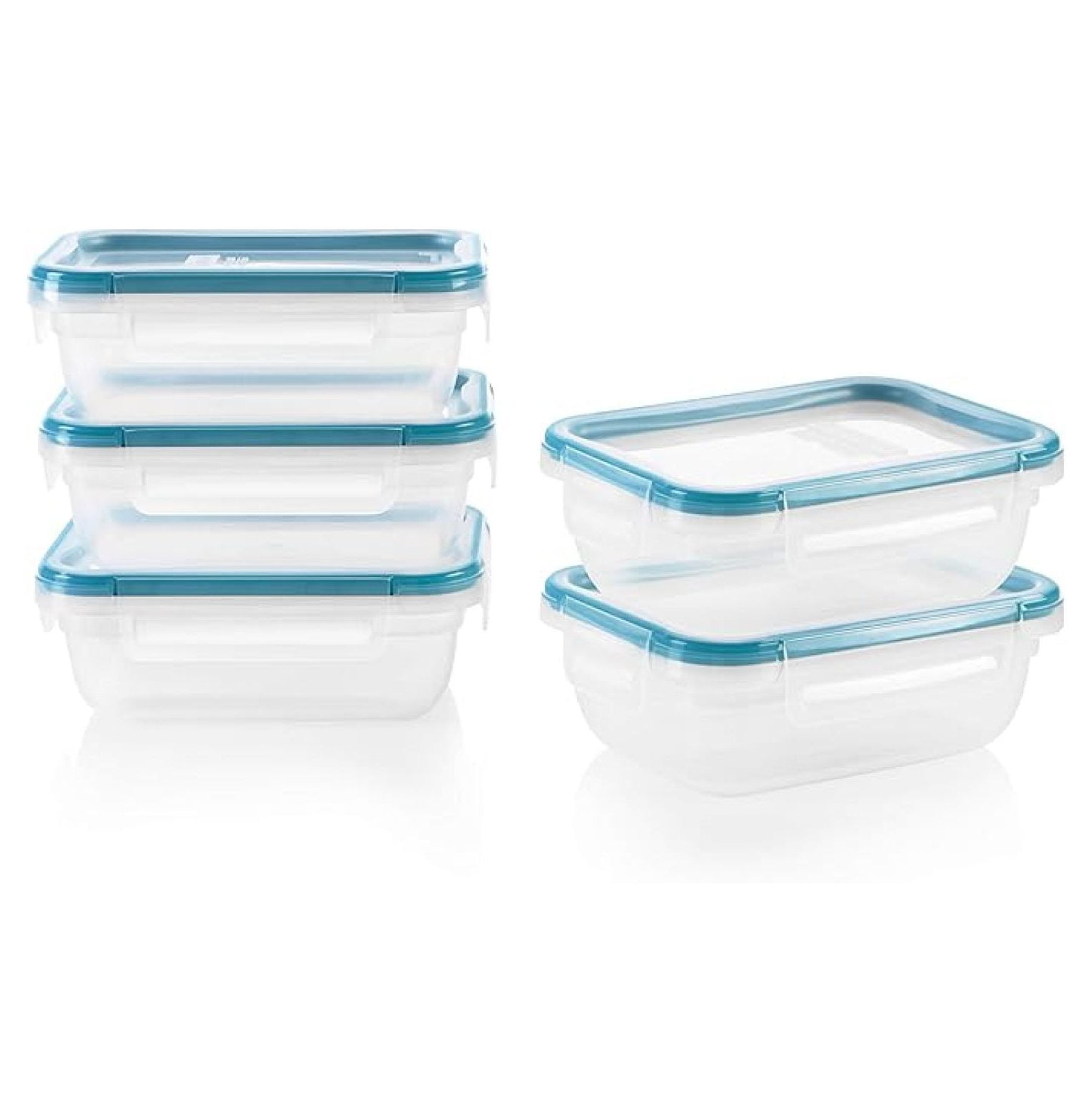 Total 5-Pack (3-Cup) Plastic Food Storage Containers Set, Leakproof ...