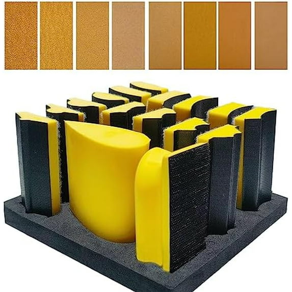 Total 56 PCS Hand Sanding Block Set- 16 PCS Contoured Profile Sander ...