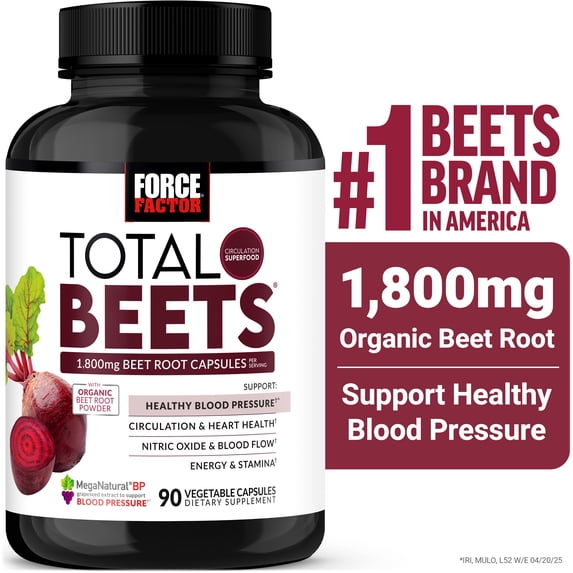 Total Beets Blood Pressure Support Beet Root Capsules, 1800mg Organic ...