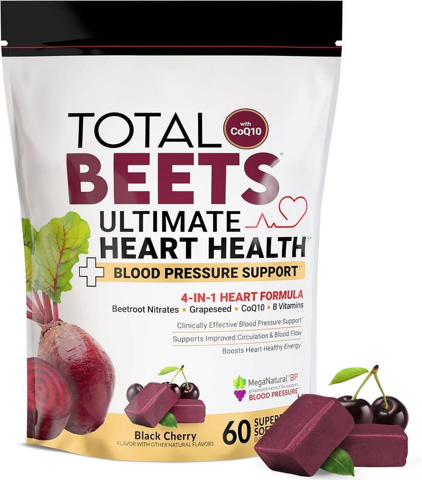 Total Beets Soft Chews - Blood Pressure Chews -60 Soft Chews - Walmart.com