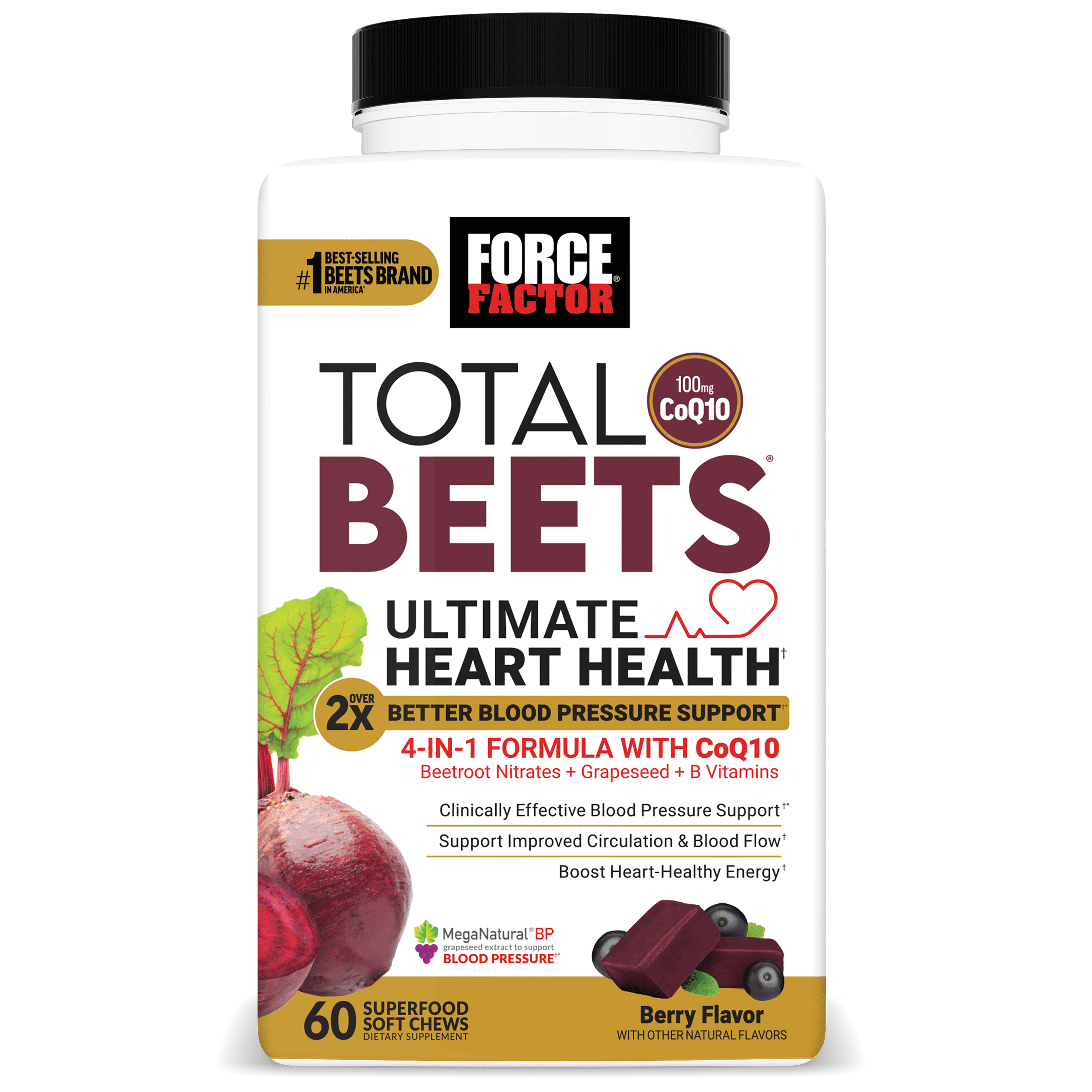 Total Beets Ultimate Heart Health Soft Chews, Blood Pressure Support ...