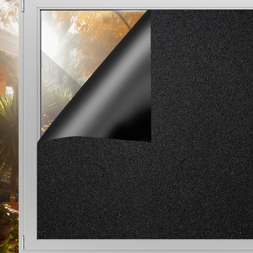 Total Blackout Window Film 100% Light Blocking Privacy Frosted Static ...