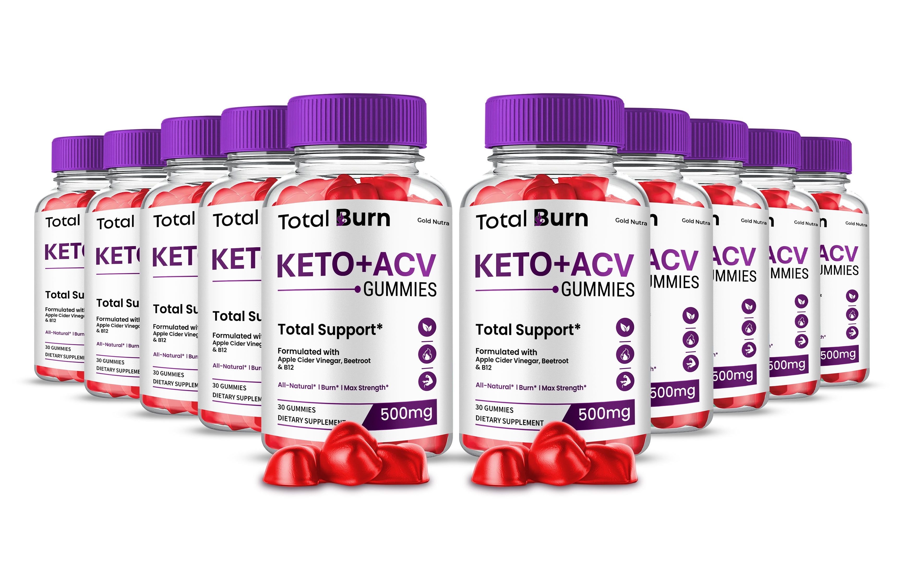 Total Burn Keto + ACV Gummies Supplement for Ketogenic Diet, Premium ...