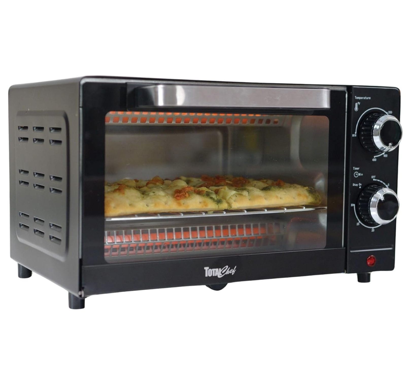 Total Chef Toaster Oven 4 Slice Small Compact Kitchen Appliance Pizza ...