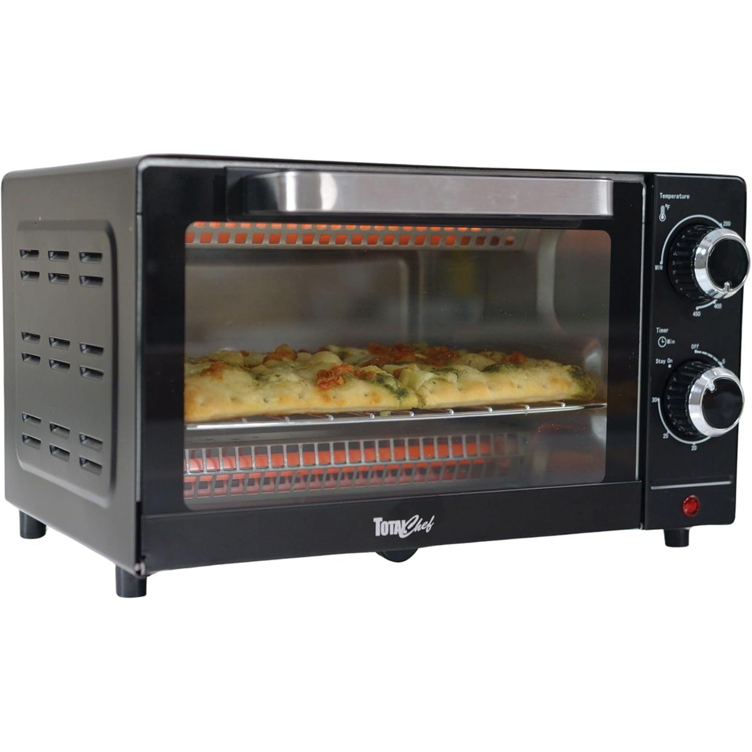 Total Chef Toaster Oven 4 Slice Small Compact Kitchen Appliance Pizza ...