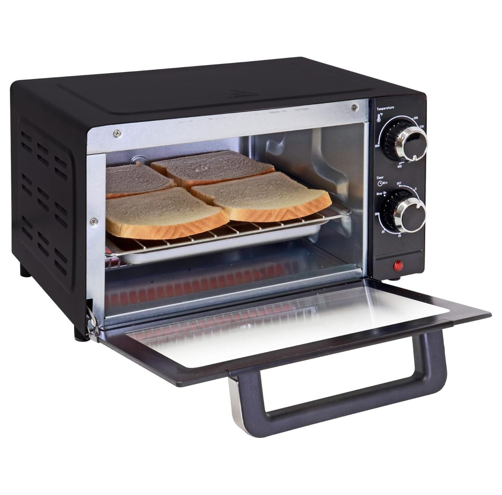 Total Chef Toaster Oven 4 Slice Small Compact Kitchen Appliance Pizza ...