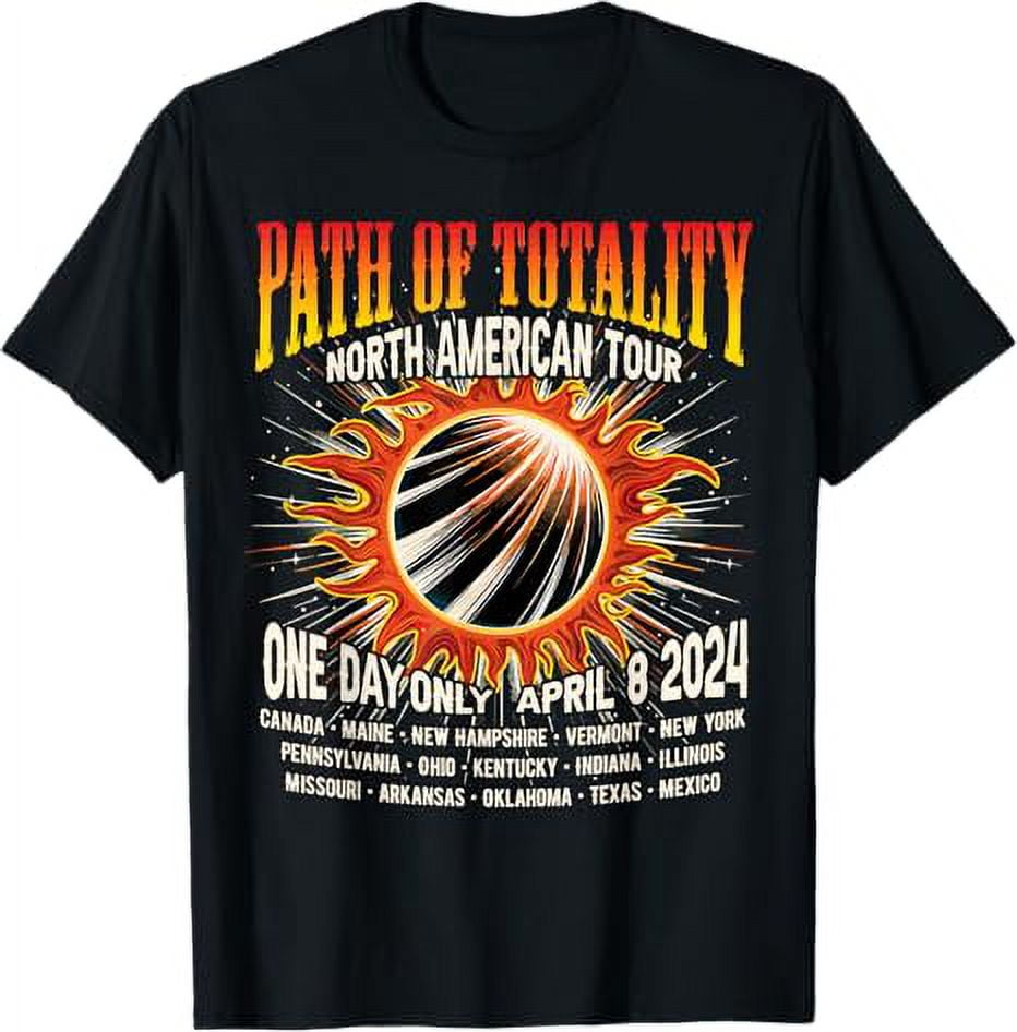 Total Eclipse 2024 Path of Totality North American Tour T-Shirt ...