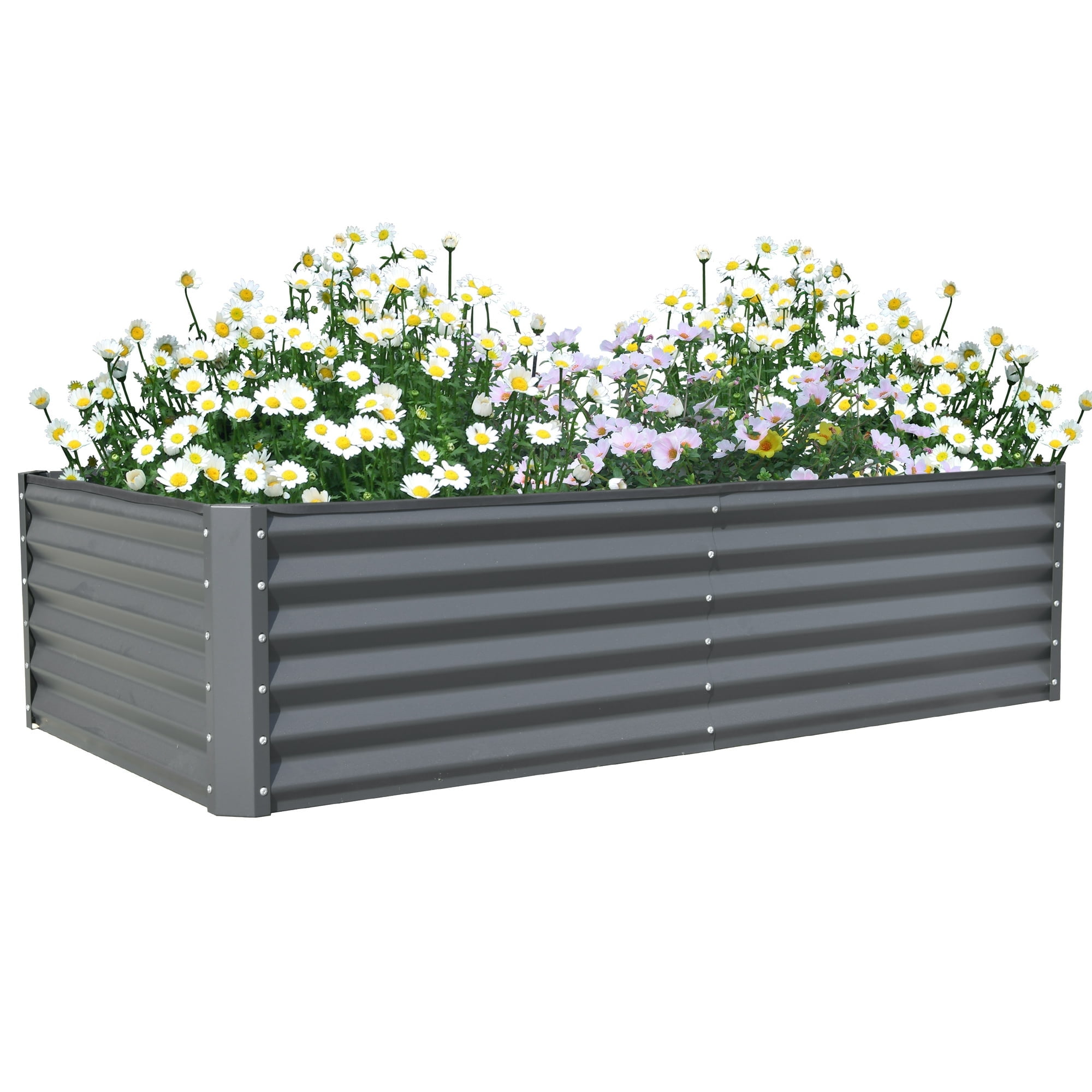 Total Galvanized Raised Garden Bed ,Large Metal Planter Box for Growing ...