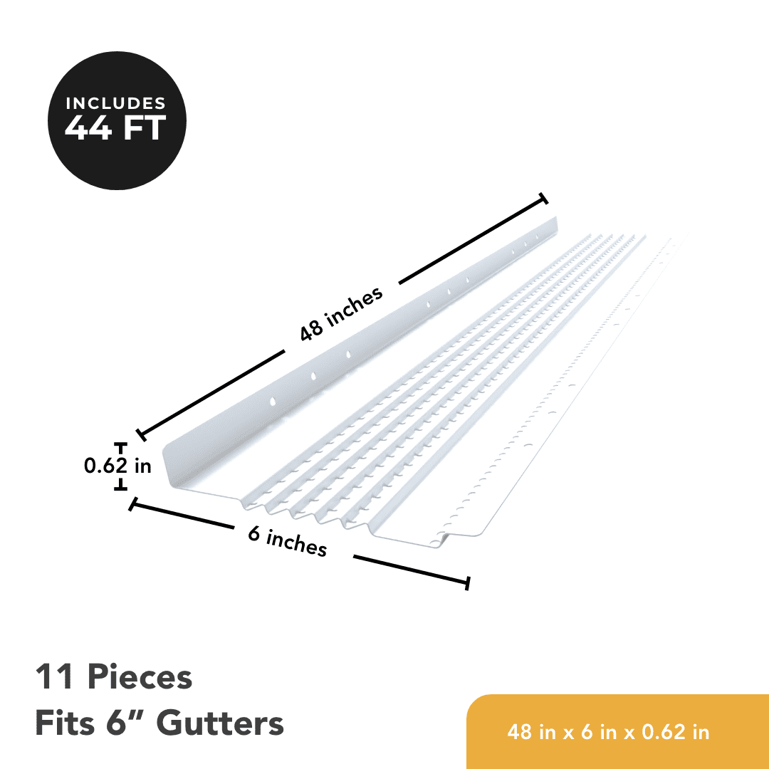 Total Gutter Guard All-Aluminum in White. Fits 6 in. Gutters - 44 ft ...