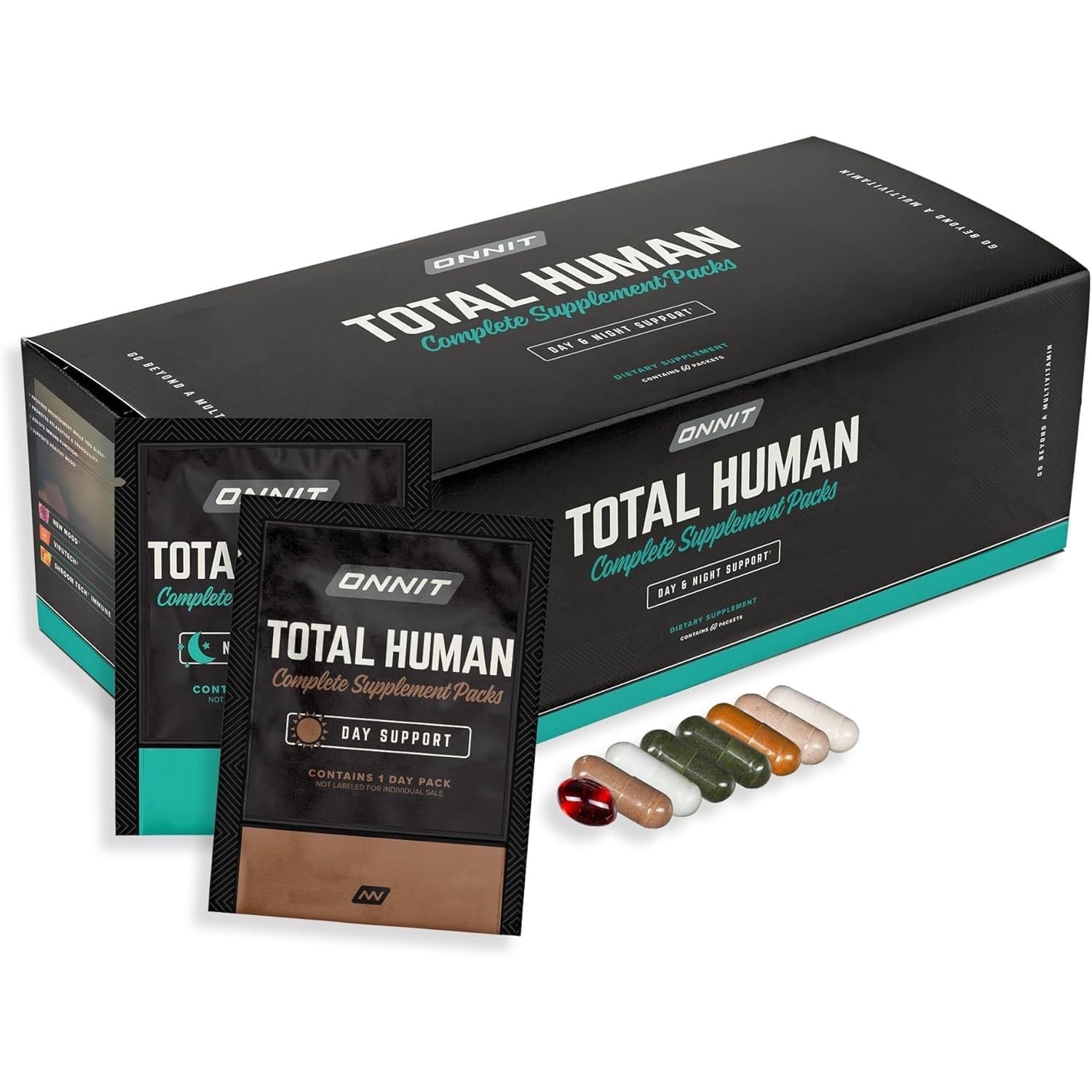ONNIT Total Human® Complete Supplement Packs, Day & Night Support, 30 ...
