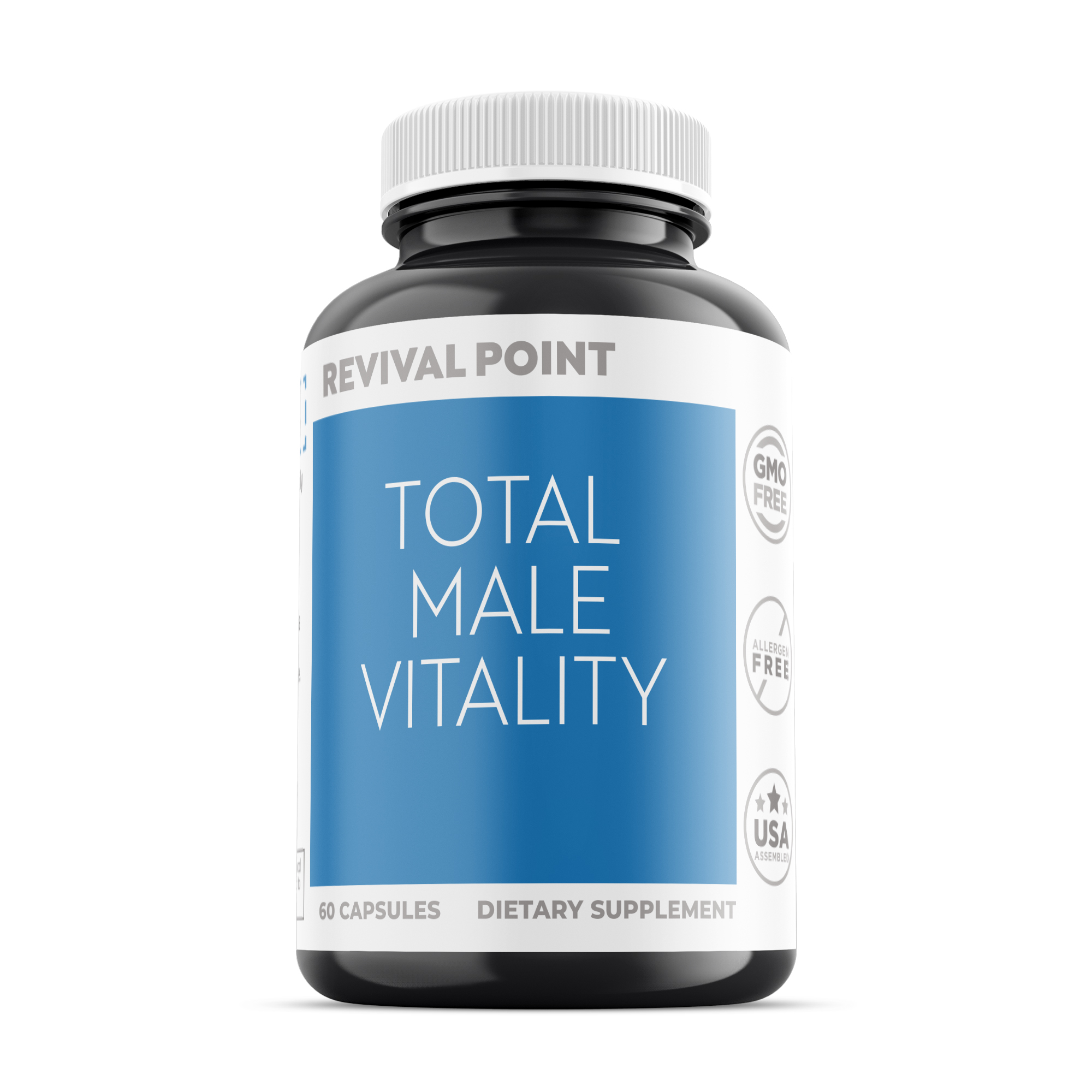 Total Male Vitality Male Performance, Energy, Stamina Support by Revival Point 60 Capsules ...