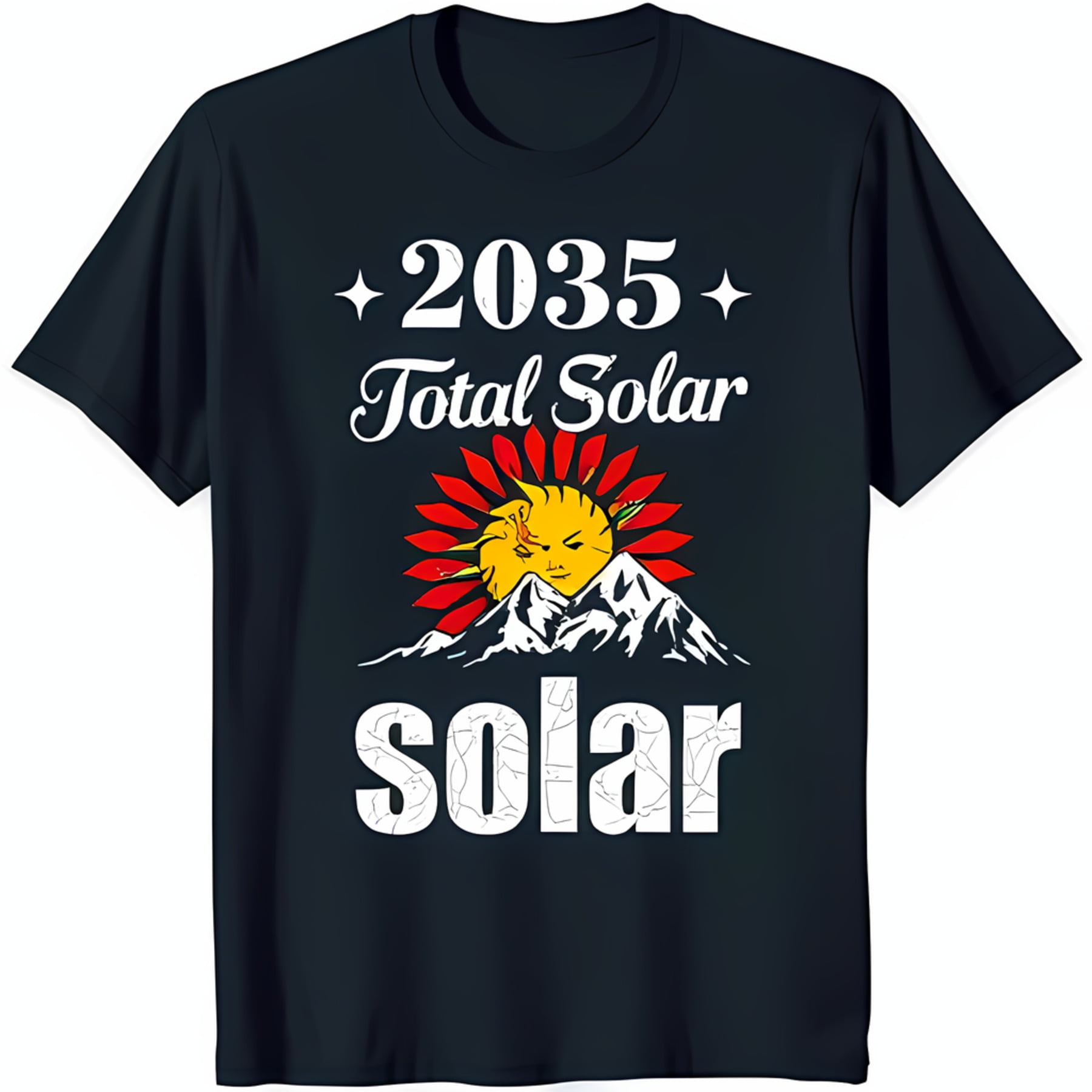 Total Solar 2035 Graphic T-Shirt Dark Blue with White Design - Walmart.com