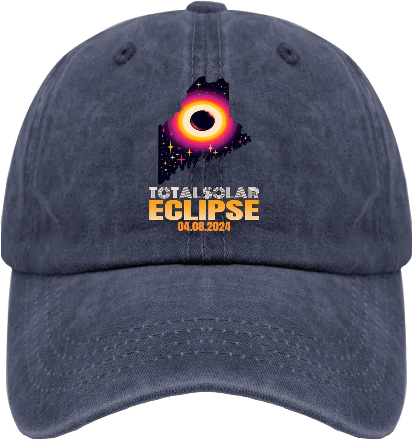Total Solar Eclipse 04.08.2024 Mens hat Maine Vintage Cotton Washed ...
