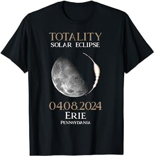 Total Solar Eclipse 2024 04.08.24 Erie Pennsylvania T-Shirt - Walmart.com