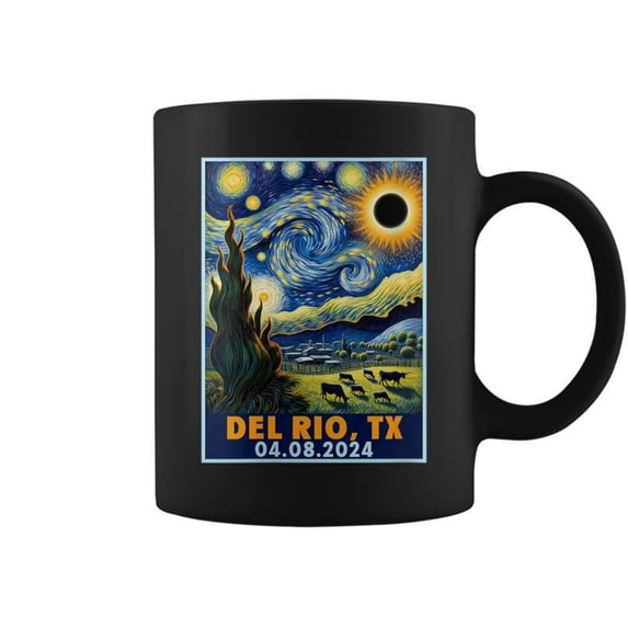 Total Solar Eclipse 2024 Del Rio Texas Van Gogh Starry Night - Walmart.com