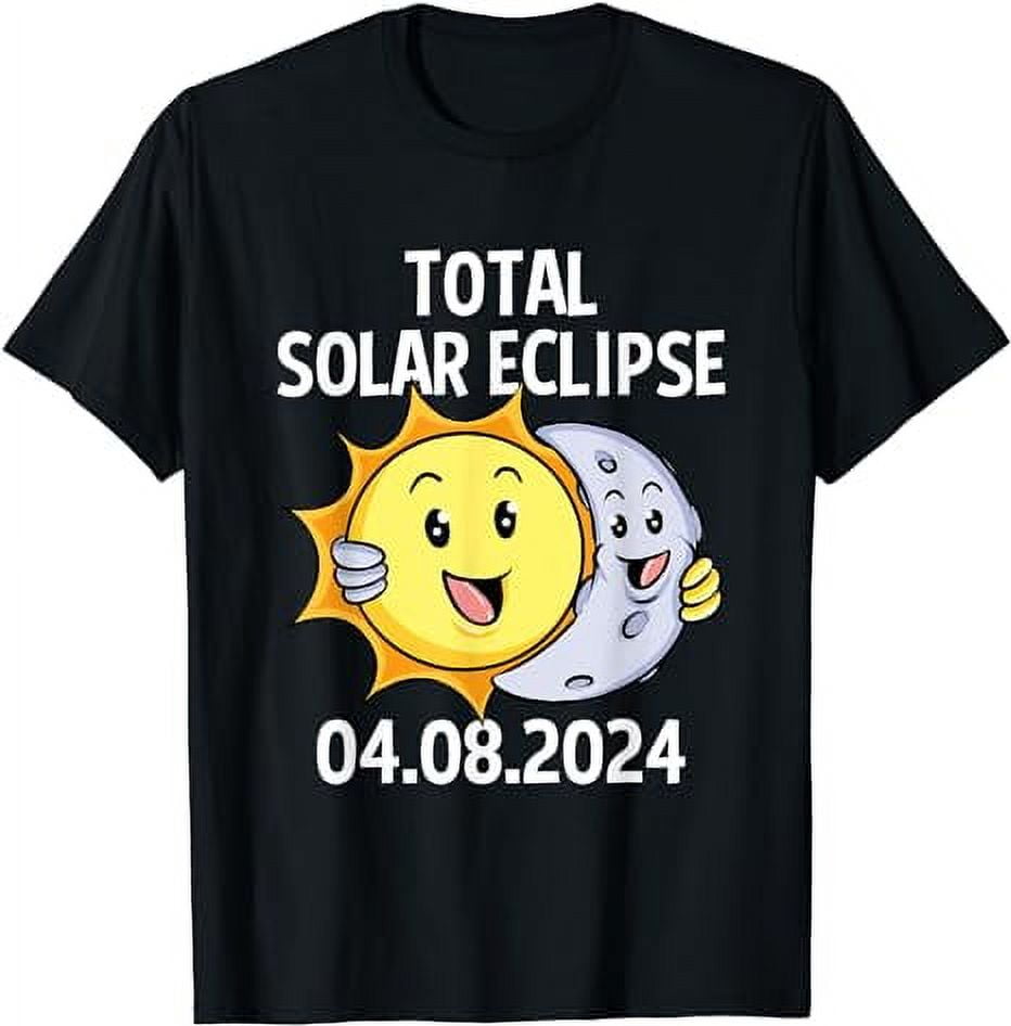 Total Solar Eclipse 2024 Kids Cute Sun Hugging Moon T-Shirt - Walmart.com