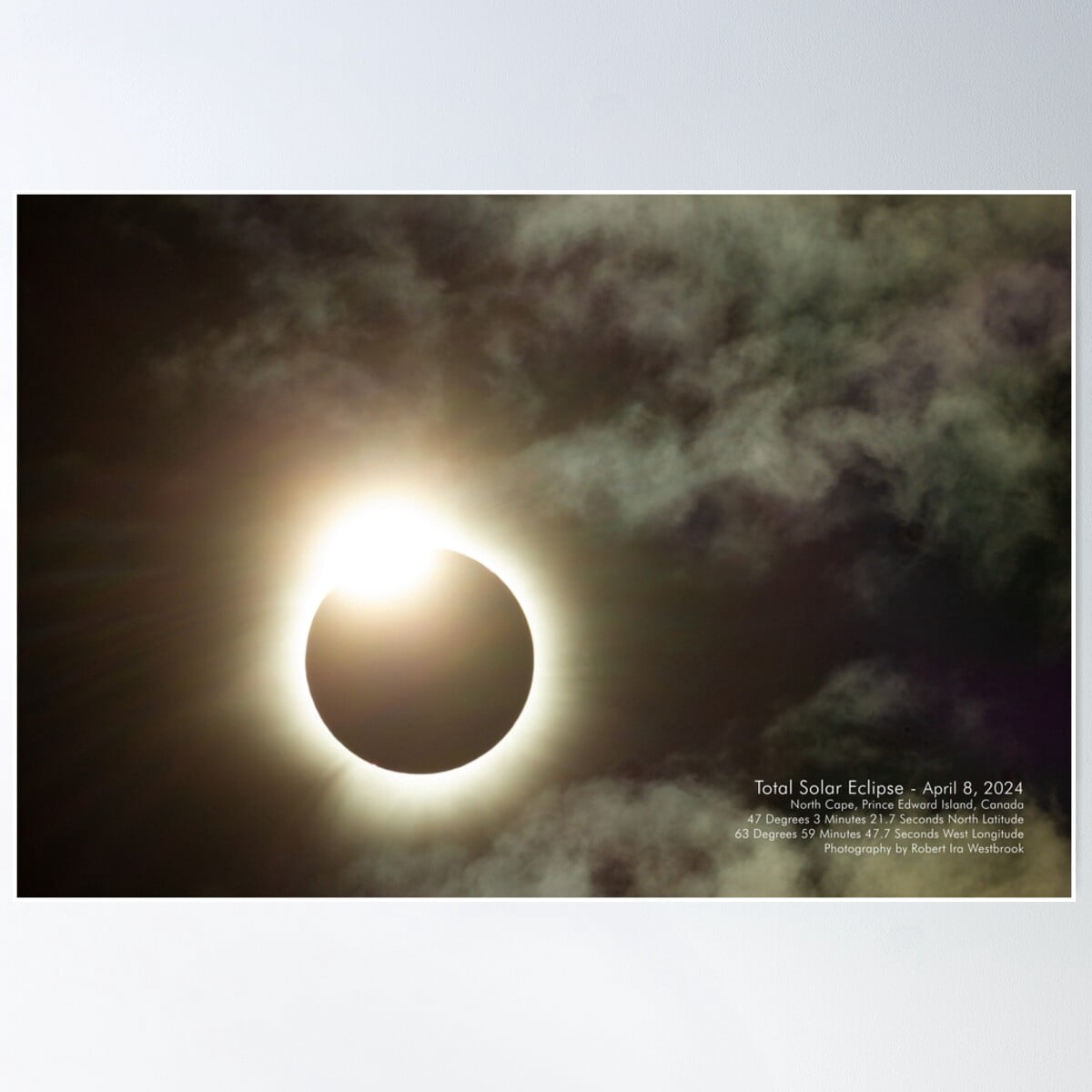 Total Solar Eclipse 2024 Poster Wall Art, Modern Wall Decor For Living ...