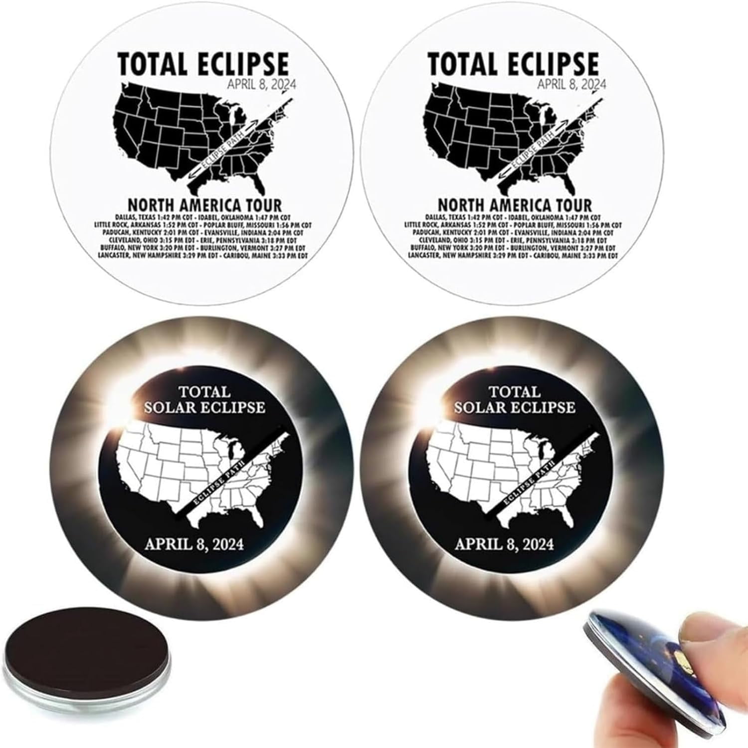 Total Solar Eclipse 2024 Refrigerator Magnet, Solar Eclipse Ornament ...