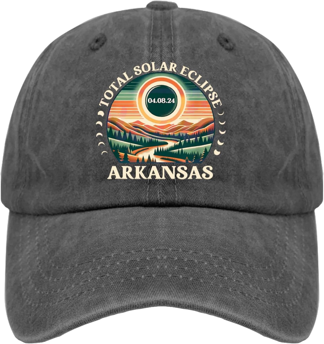 Total Solar Eclipse Arkansas Trucker Hat Woman Hat Pigment Black ...