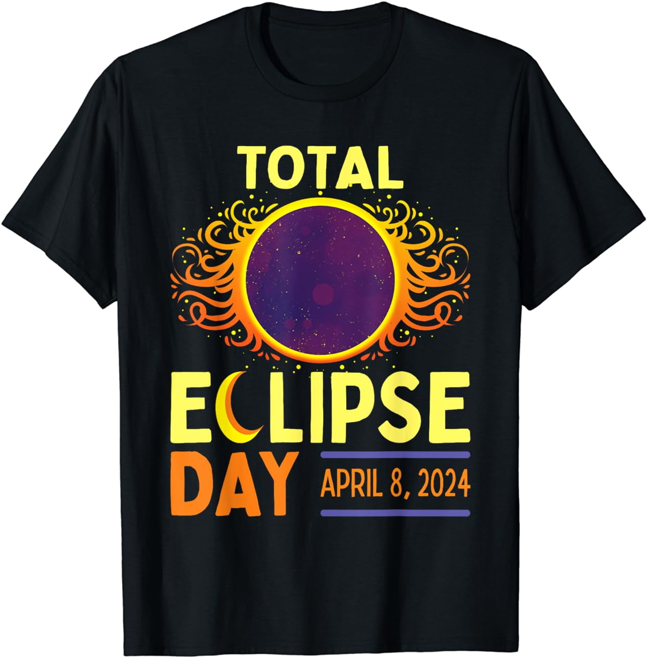 Total Solar Eclipse Day April 8 2024 Retro Sun Eclipse T-Shirt ...