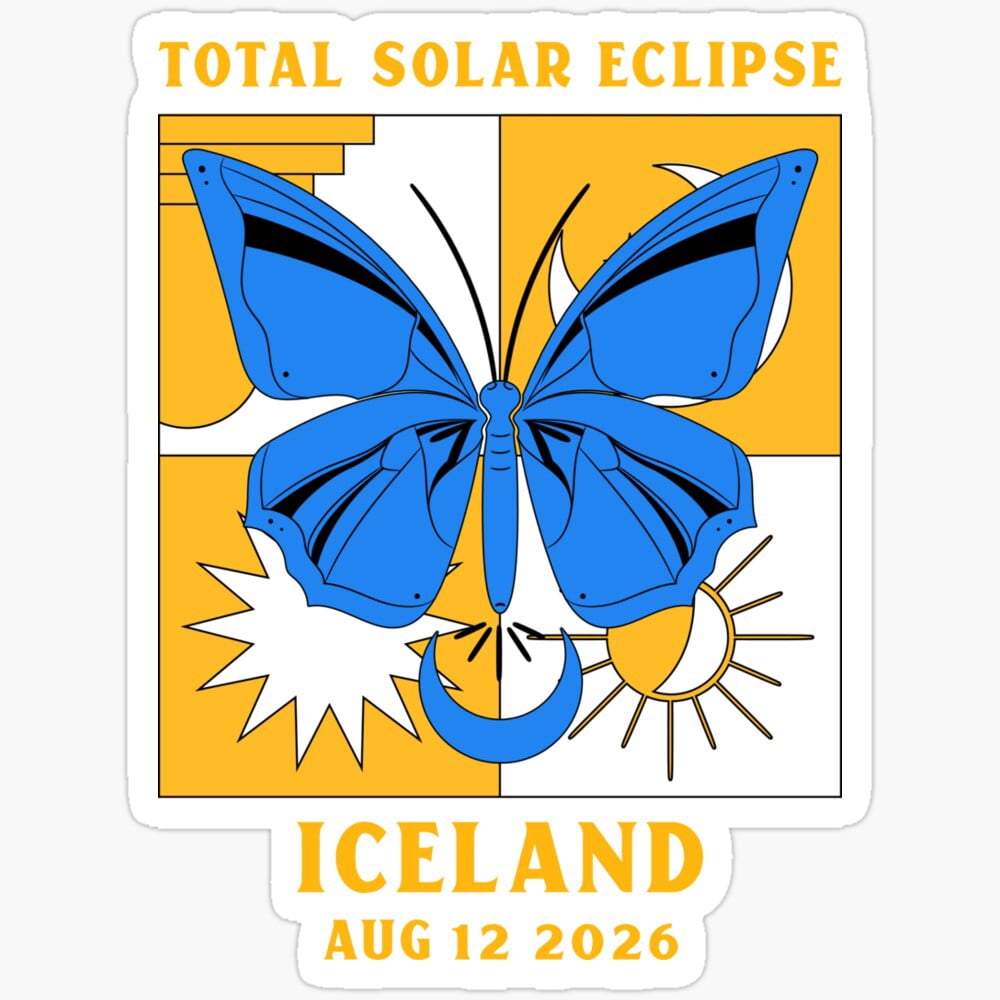 Total Solar Eclipse Iceland August 2026 Sticker Phone Decal Water ...