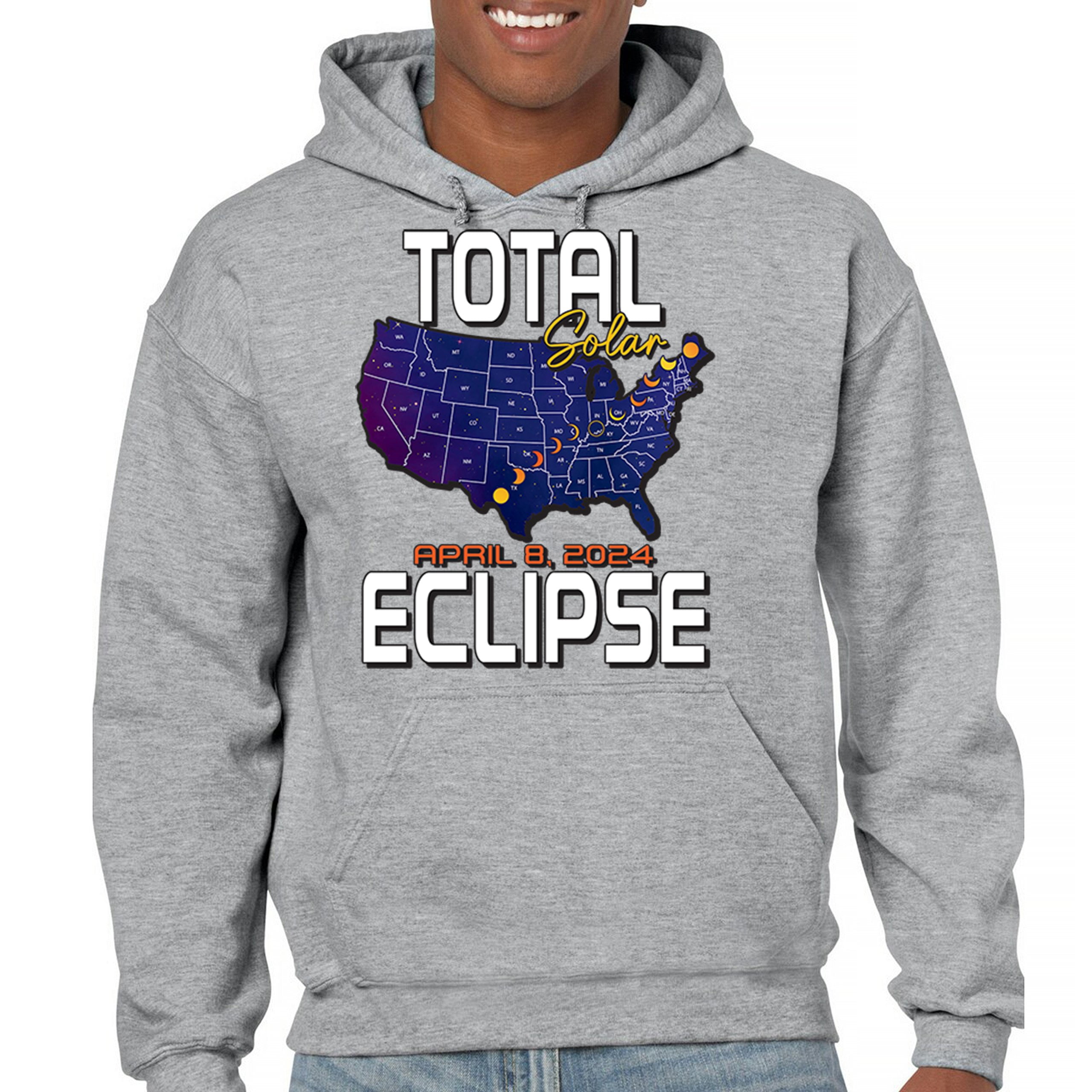 Total Solar Eclipse Map Sweatshirt Watch Only With Eclipse Glasses ...