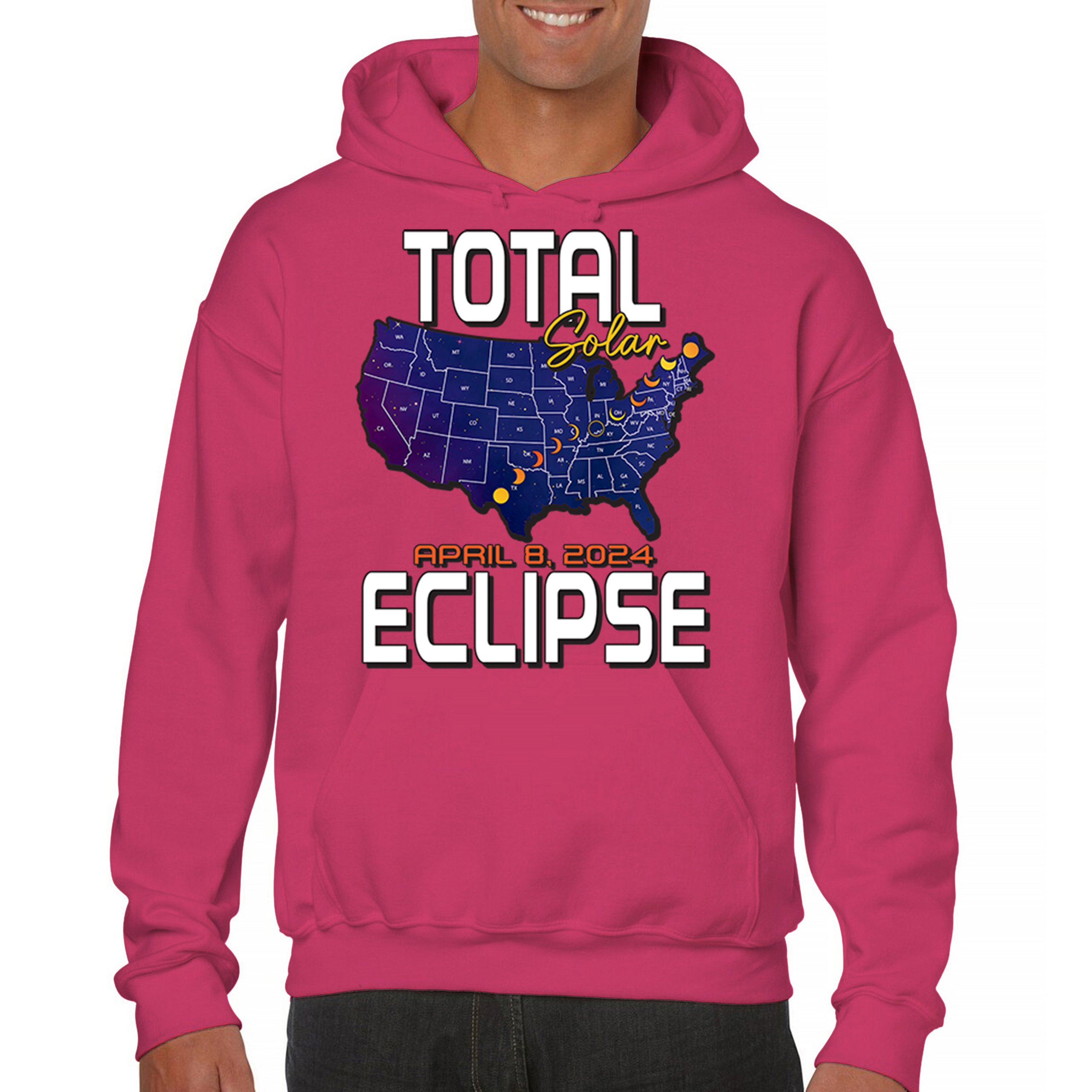 Total Solar Eclipse Map Sweatshirt Watch Only With Eclipse Glasses ...
