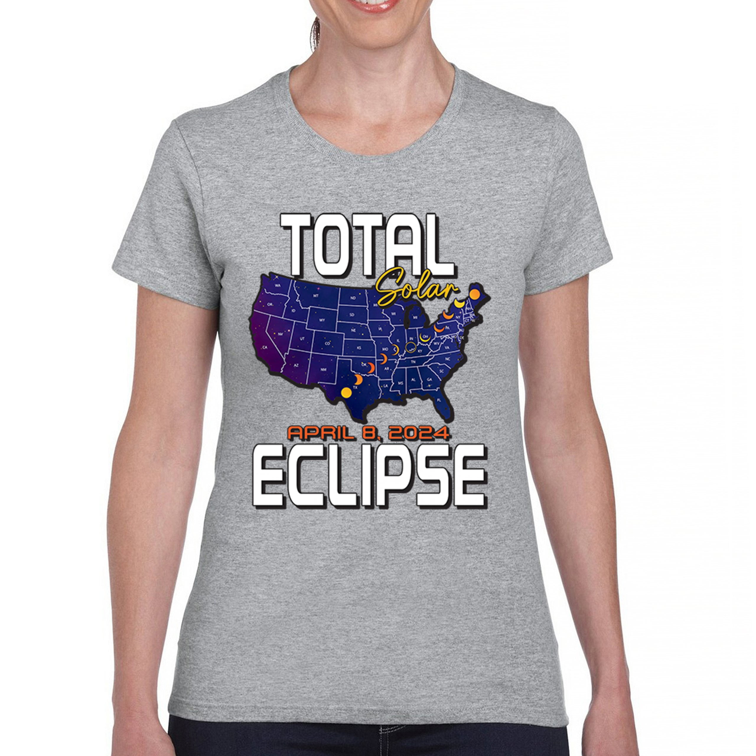 Total Solar Eclipse Map T-Shirt Watch Only With Eclipse Glasses April 8 ...