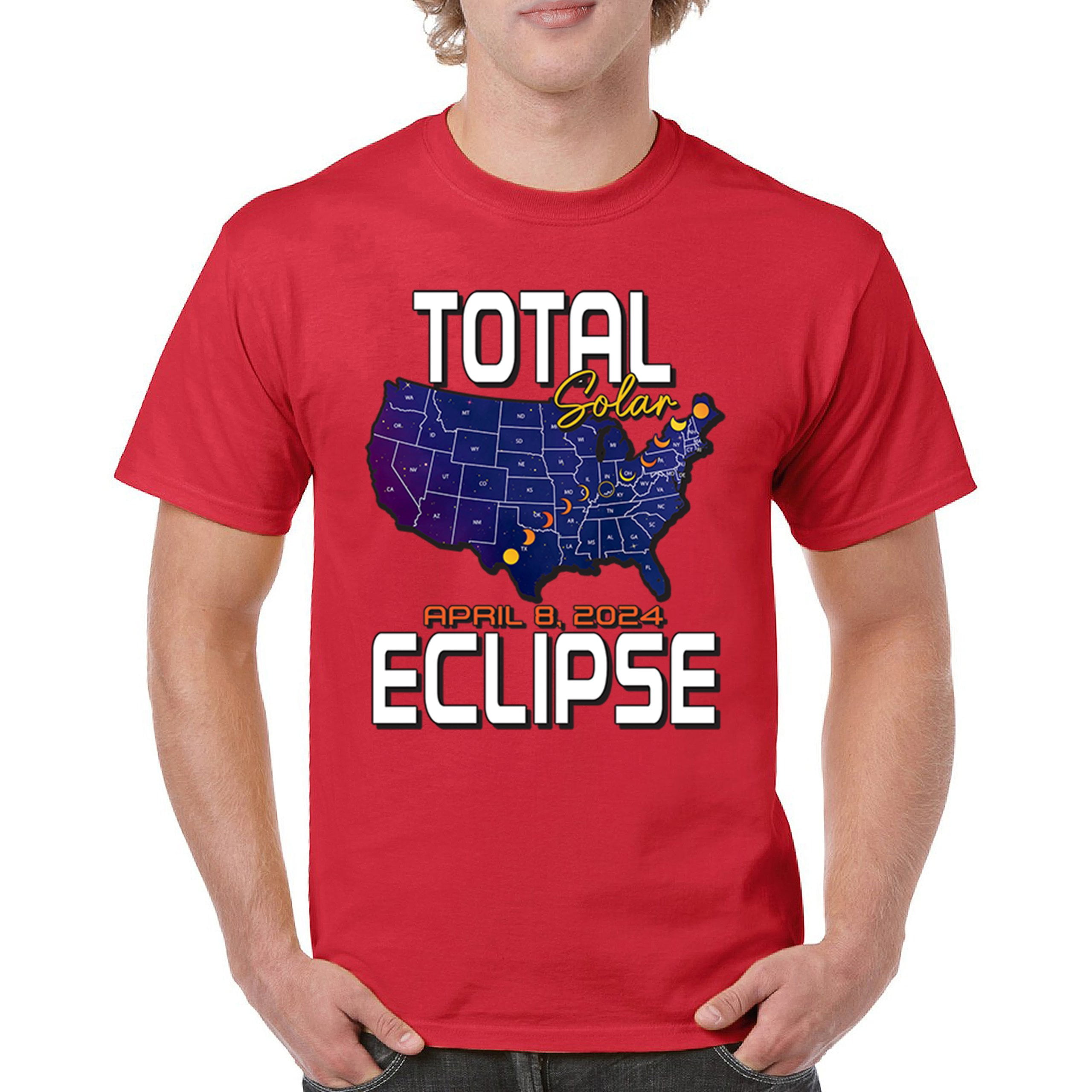 Total Solar Eclipse Map T-shirt Watch Only With Eclipse Glasses April 8 ...