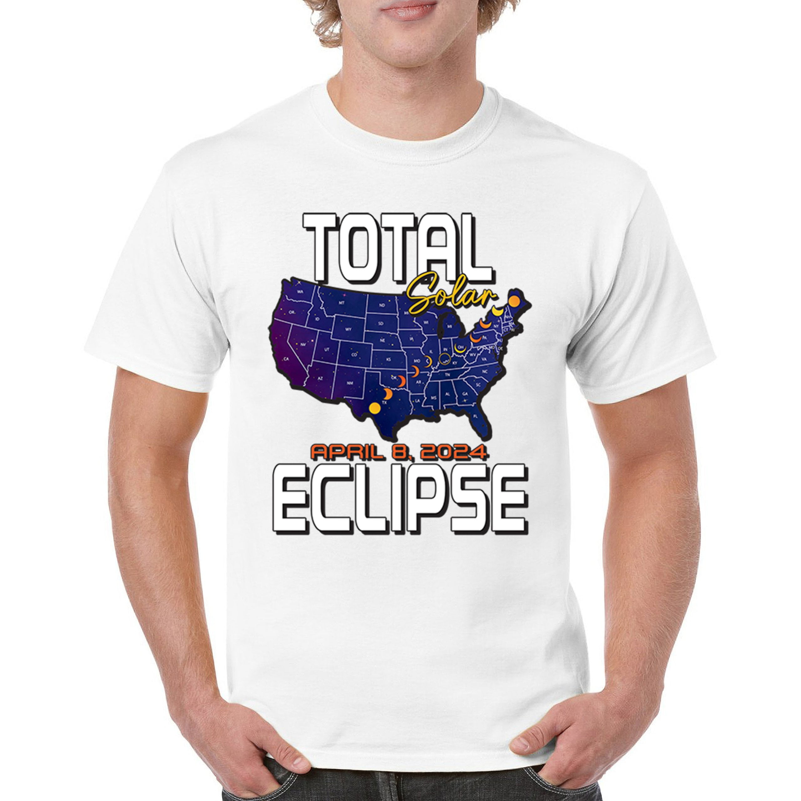 Total Solar Eclipse Map T-shirt Watch Only With Eclipse Glasses April 8 ...