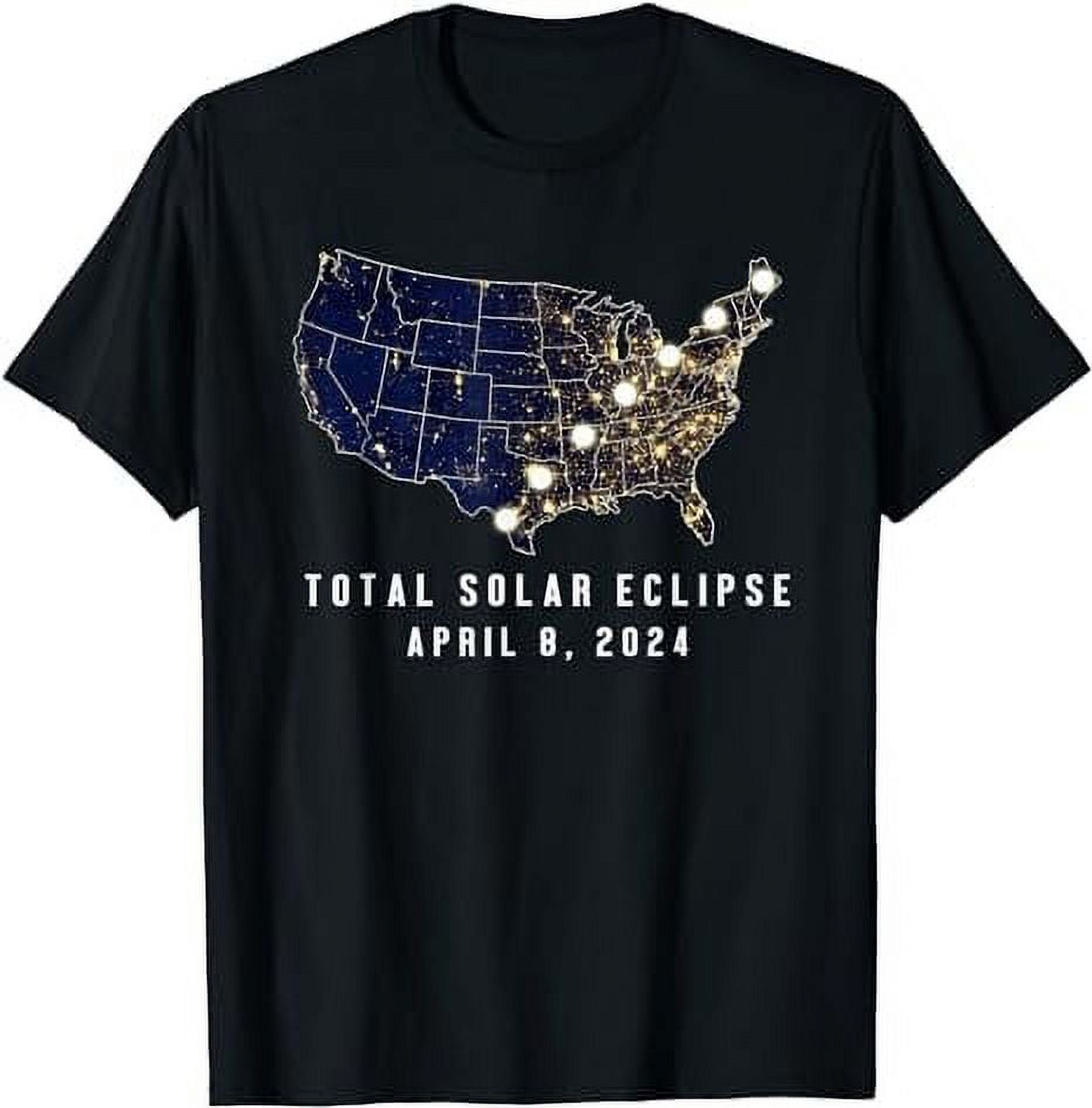 Total Solar Eclipse Map Tshirt of the USA 4.08.2024 T-Shirt - Walmart.com