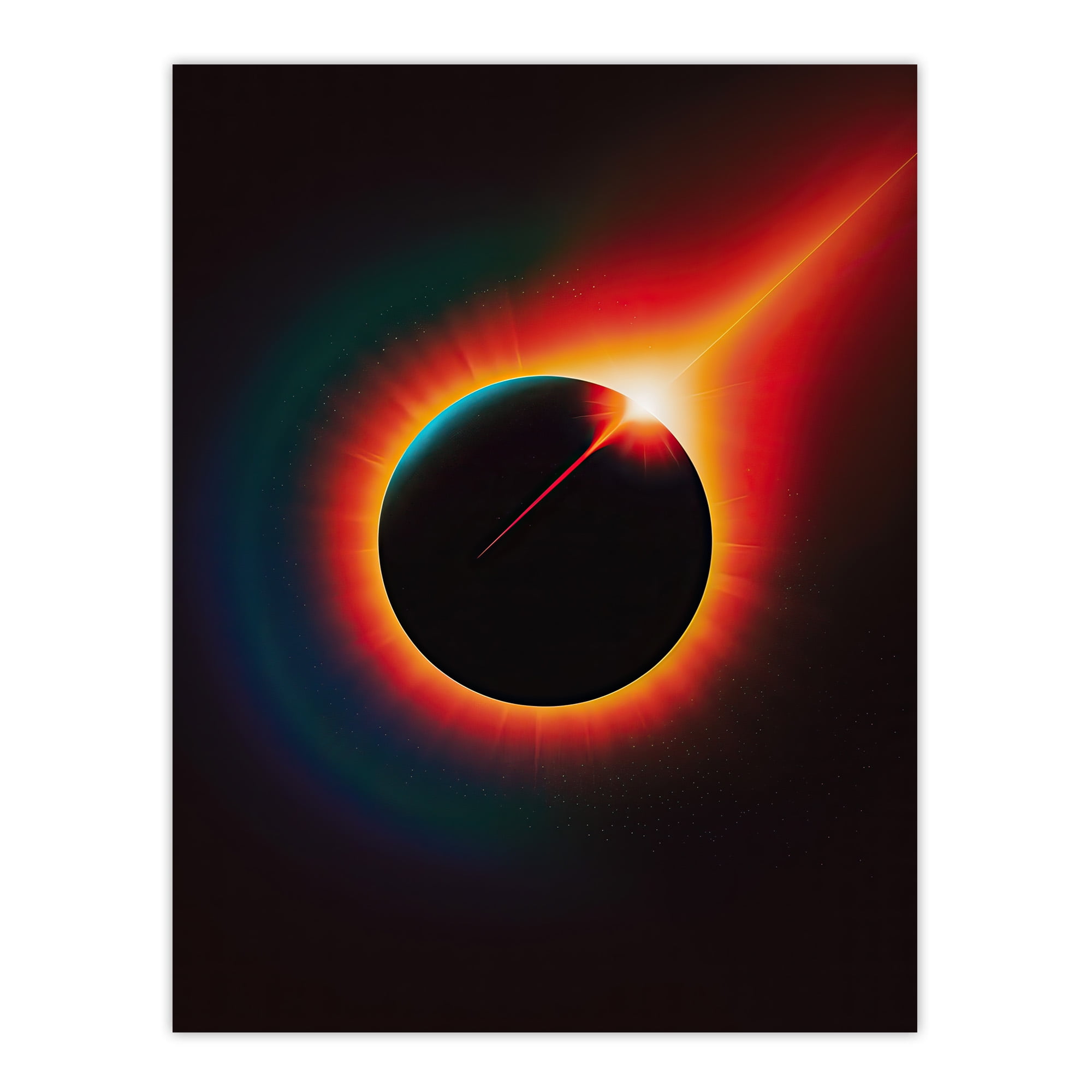 Total Solar Eclipse Orange Blue Ring Fire Design Living Room Extra ...