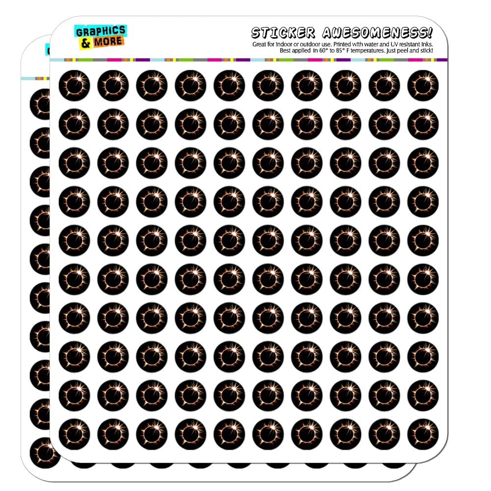 Total Solar Eclipse Painted 1/2" (0.5") Planner Calendar Scrapbooking ...