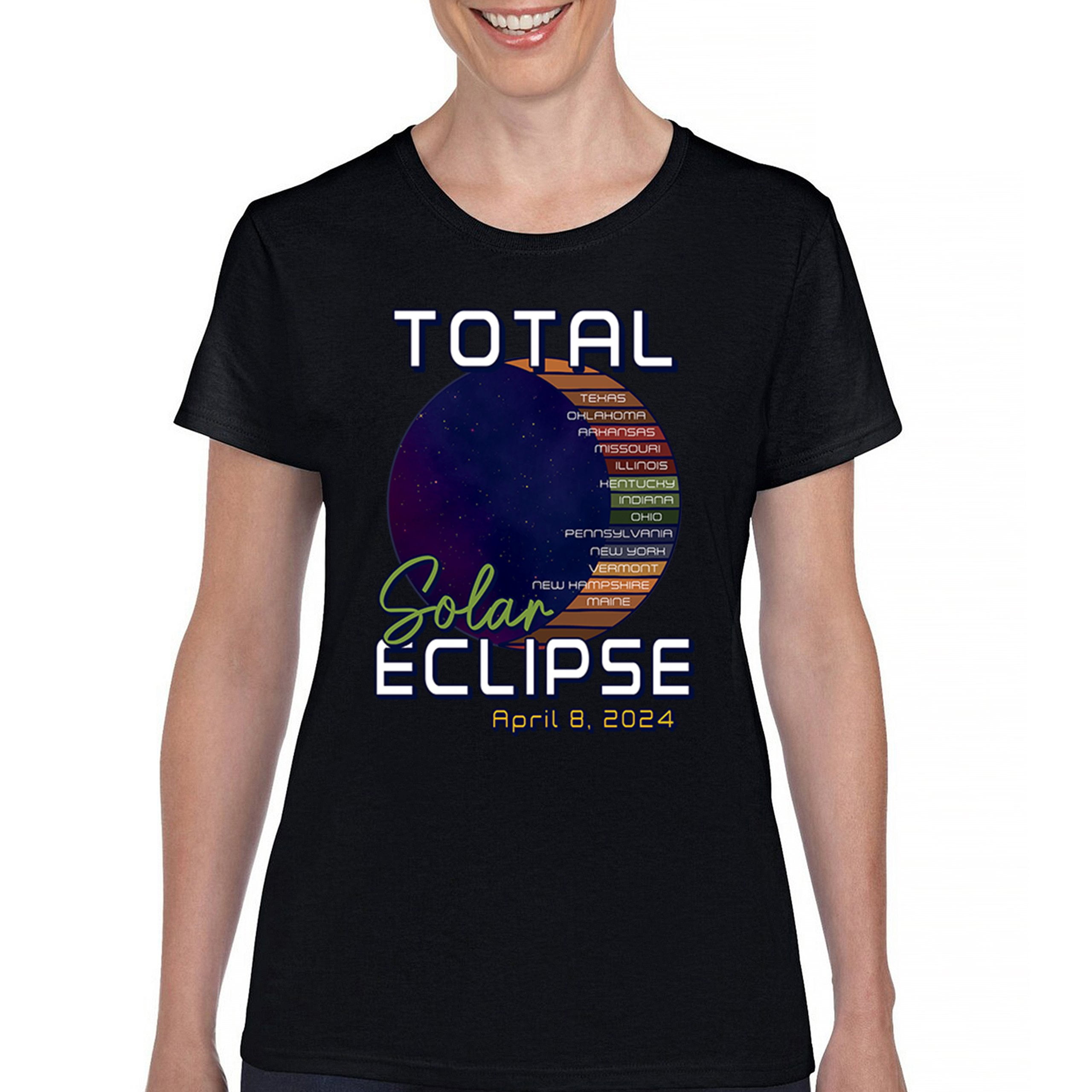 Total Solar Eclipse Path T-Shirt Watch Only With Eclipse Glasses April ...